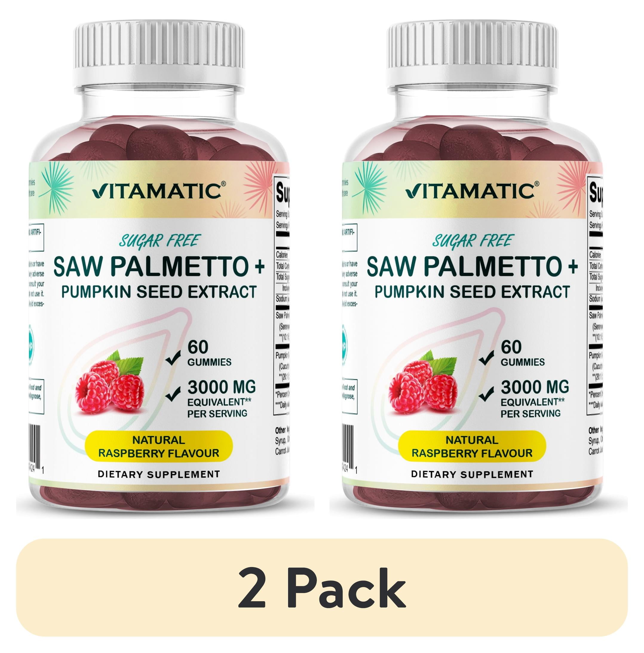 (2 pack) Vitamatic Sugar Free Saw Palmetto with Pumpkin Seed - 3000 mg ...