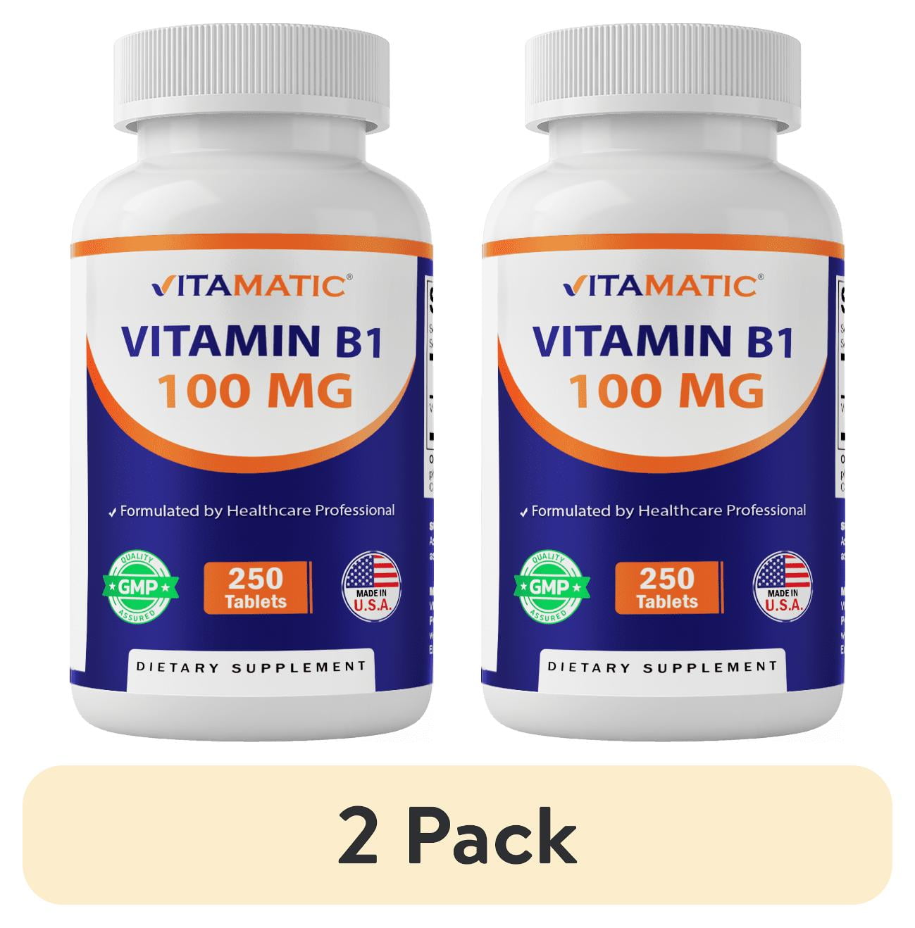 (2 pack) Vitamatic Vitamin B1 (As Thiamine Mononitrate) 100 mg - 250 ...