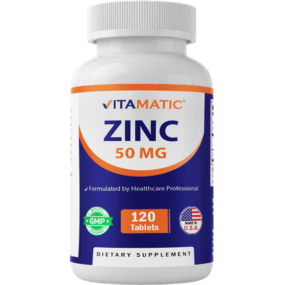 (2 pack) Vitamatic Zinc 50 mg as Zinc Supplement as Gluconate 120 ...