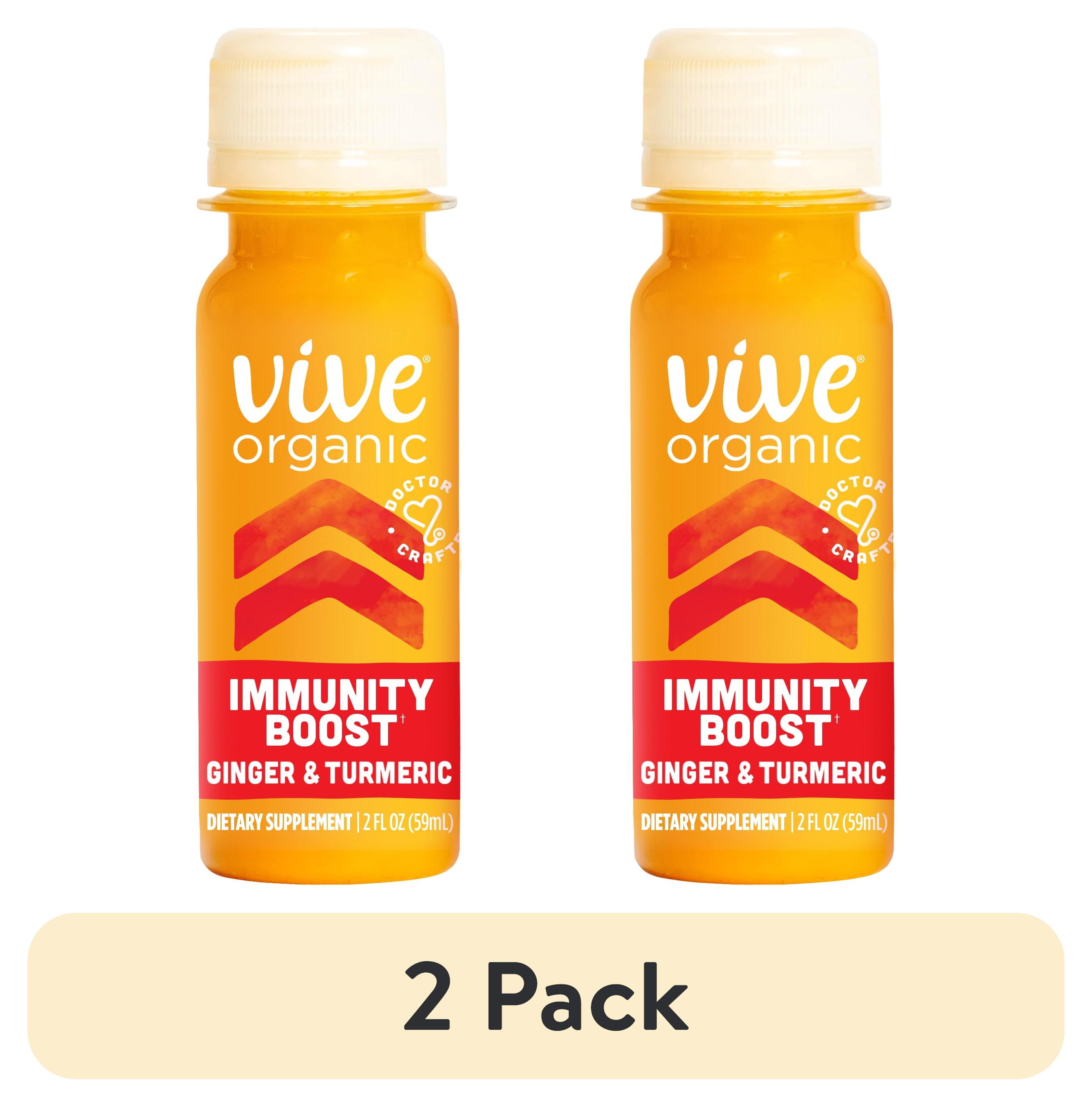 (2 pack) Vive Organic Immunity Boost Shot, Original Ginger and Turmeric ...