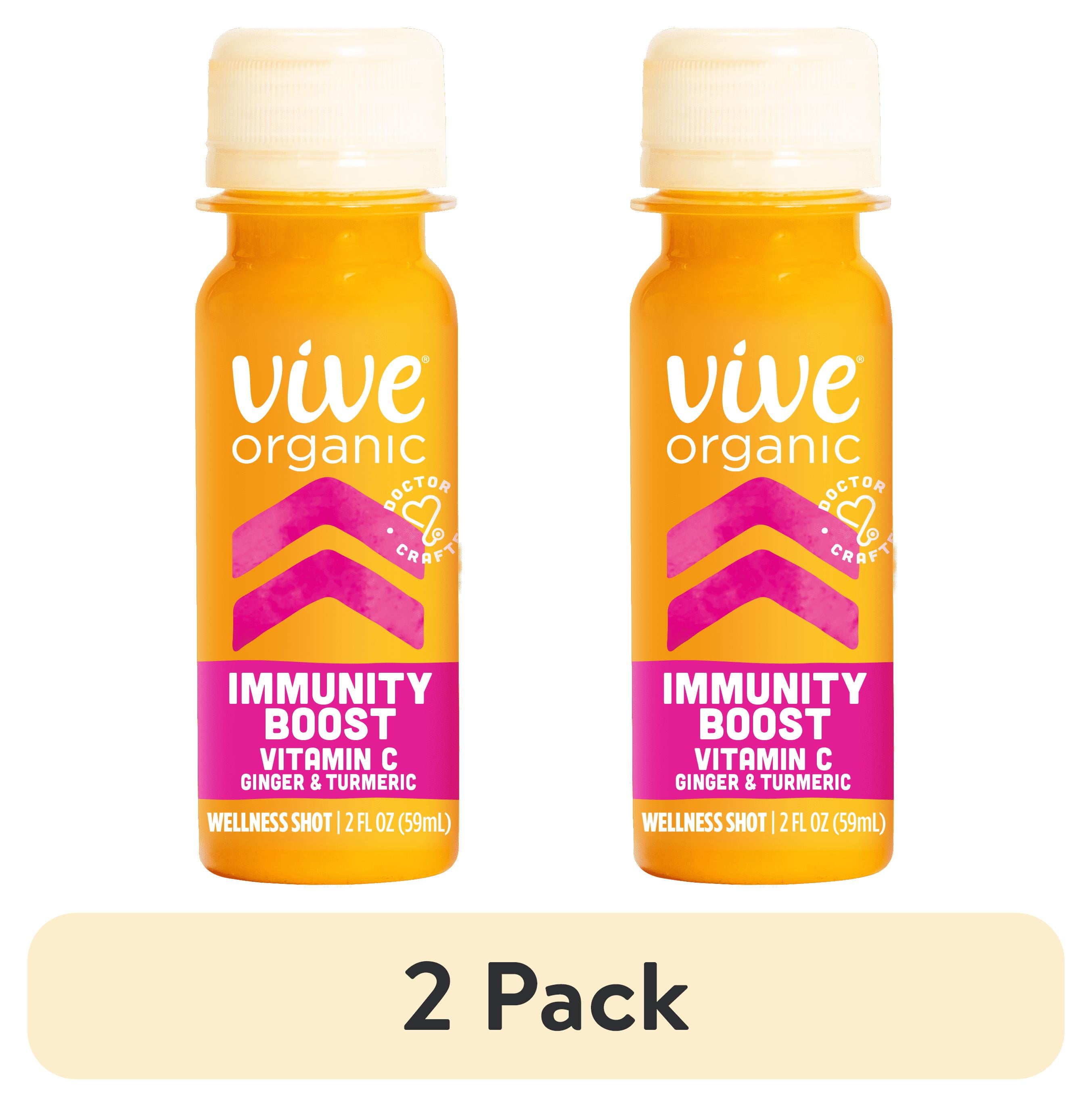 (2 pack) Vive Organic Immunity Boost Shot, Vitamin C, Ginger and ...