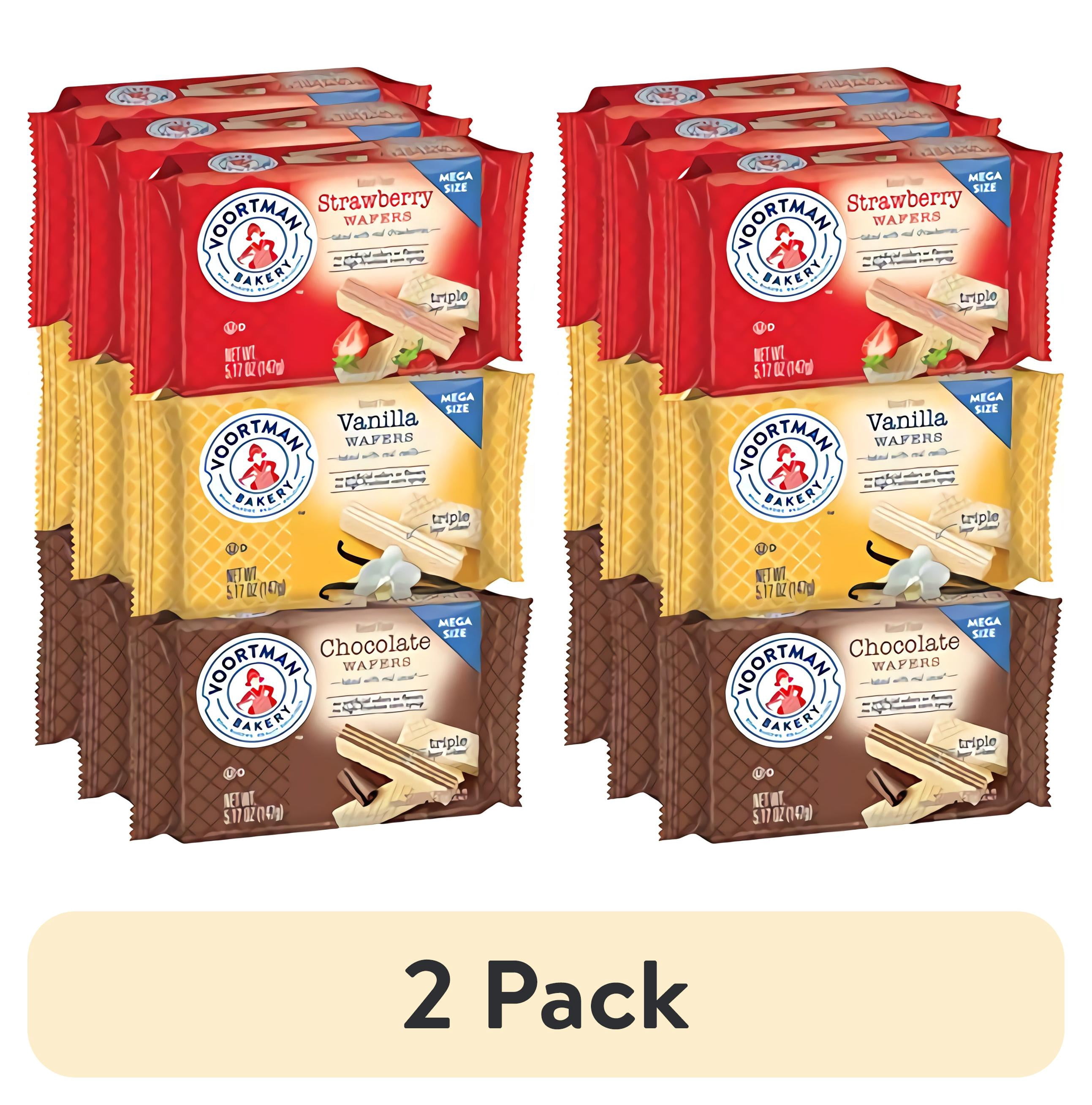 (2 pack) Voortman Bakery Wafers Variety Pack, Mega Size, 5.17 oz, Case ...
