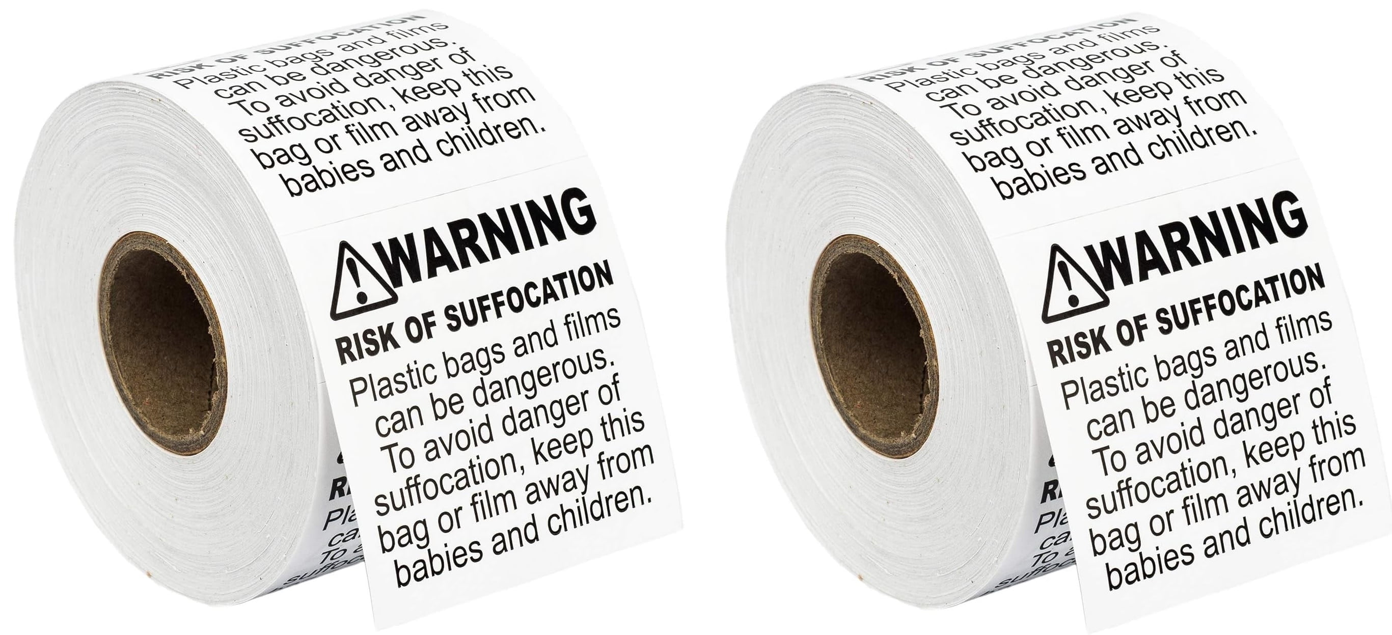 2-pack WARNING - Risk of Suffocation (FBA-Approved) Pre-Printed Labels ...