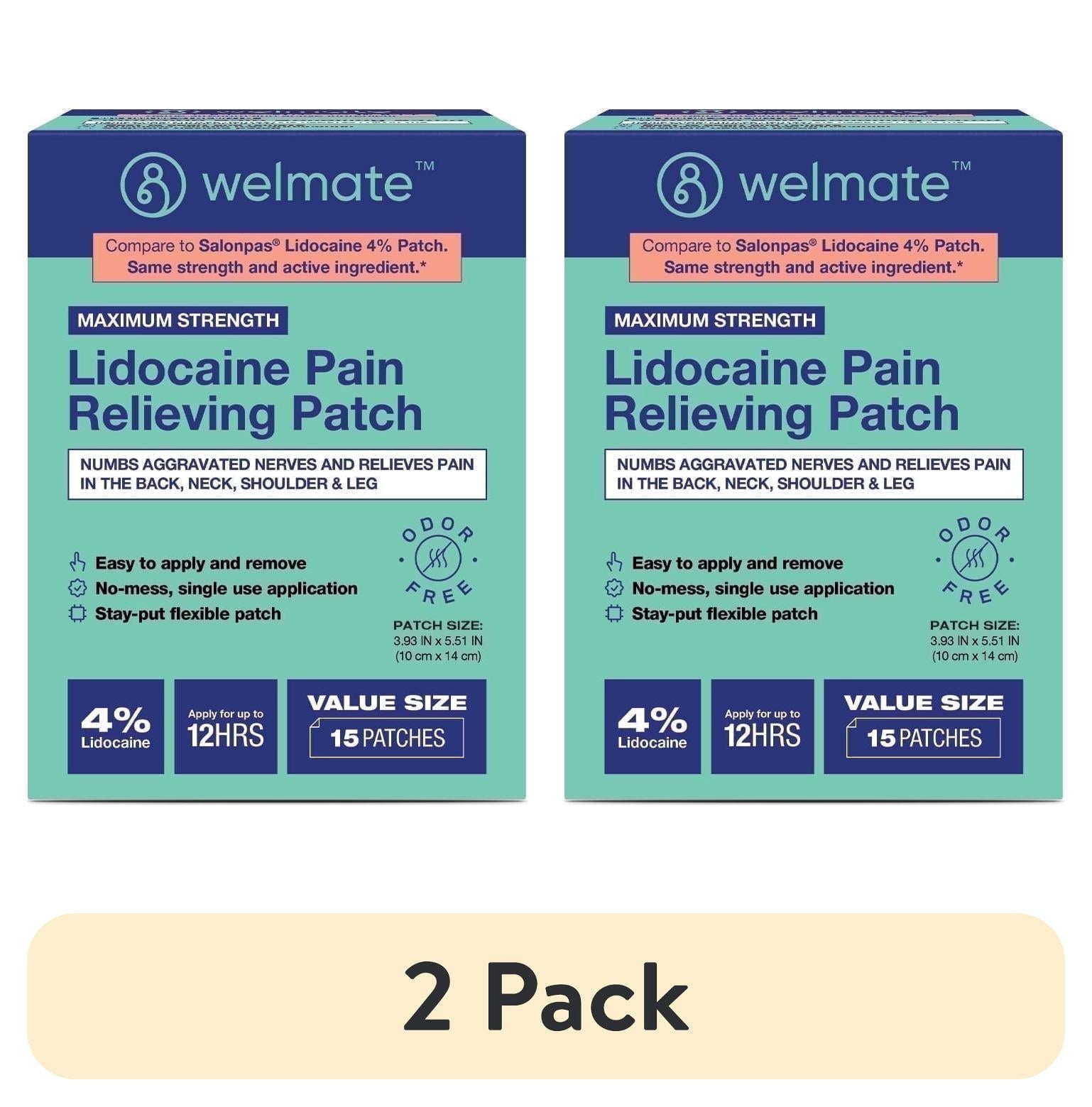 (2 pack) WELMATE Pain Management, Lidocaine 4% Pain Relief Patches ...