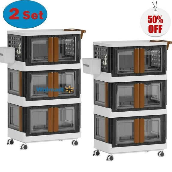 (2 pack) Werseon 19 Gal Collapsible Storage Bins with Lids, 138QT ...