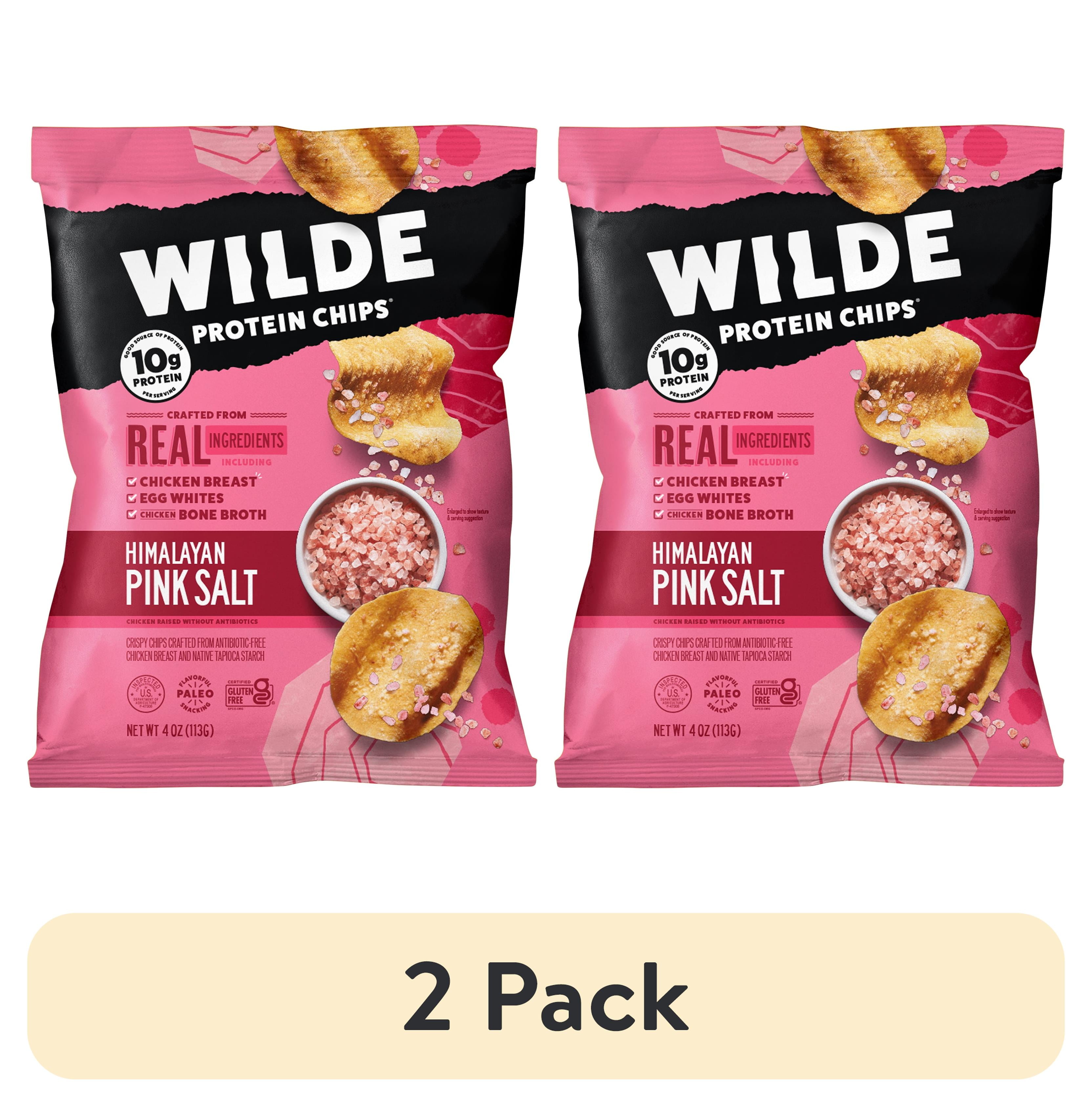 (2 pack) WILDE Protein Chips Himalayan Pink Salt 4.0oz, Plastic Bag ...