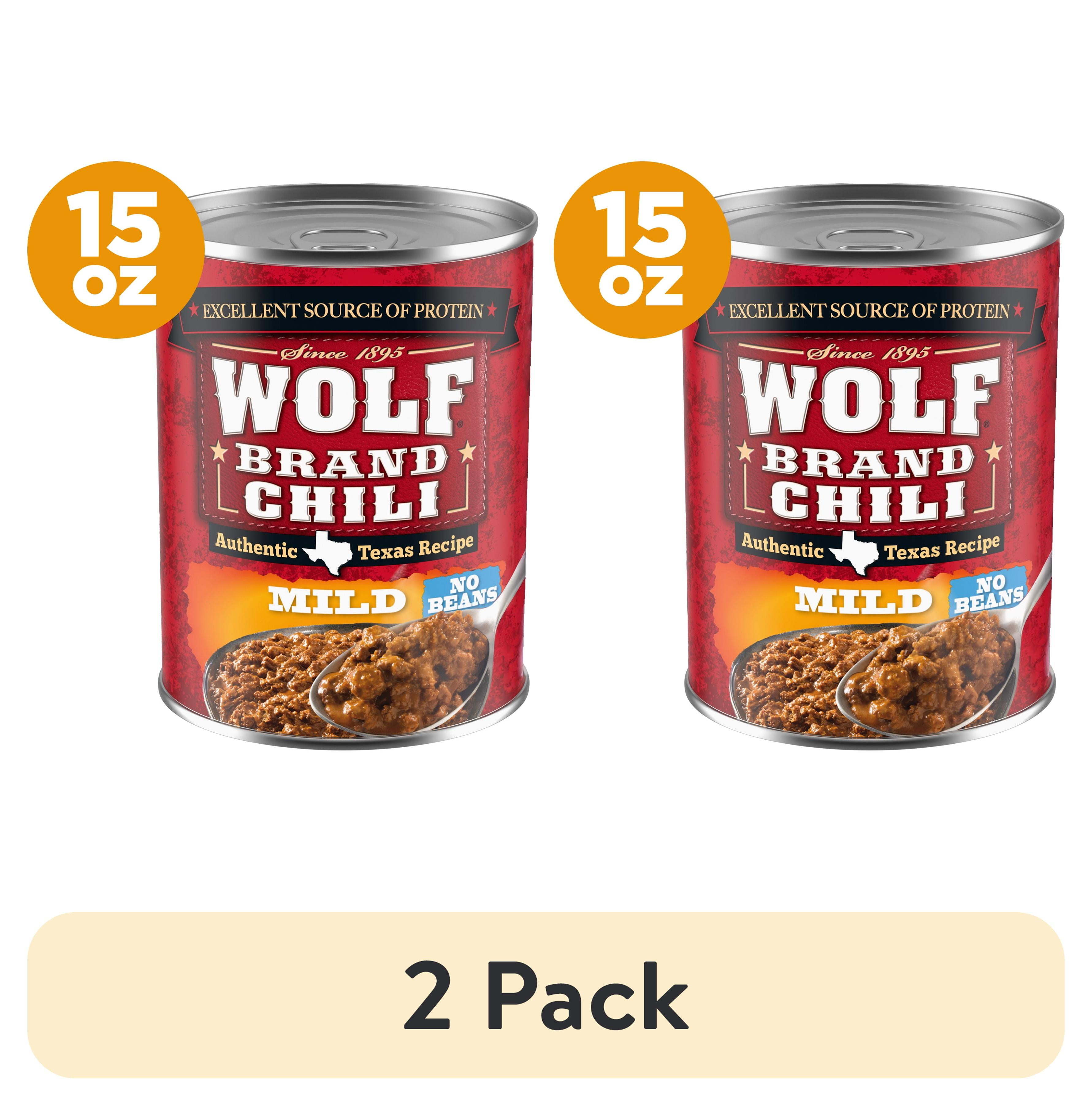 (2 pack) Wolf Brand Mild Chili Without Beans, 25g Protein Per Serving ...