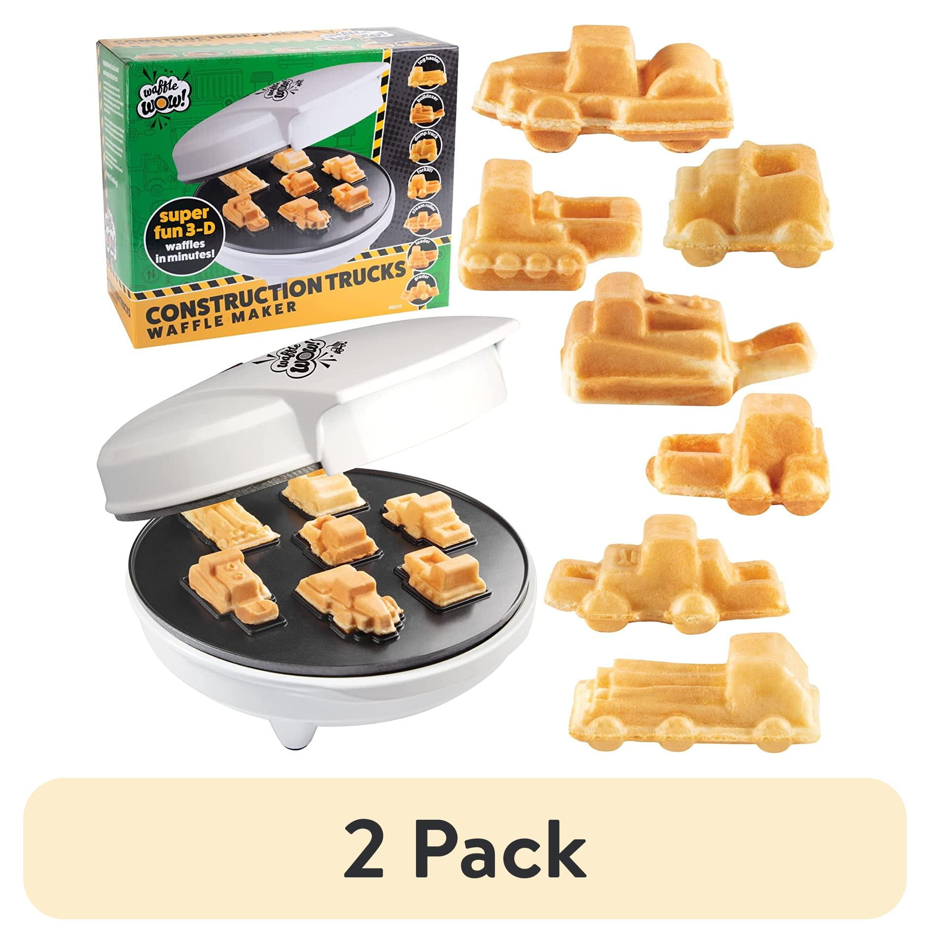 (2 pack) Waffle Wow Construction Trucks Mini Waffle Maker- Make 7 ...