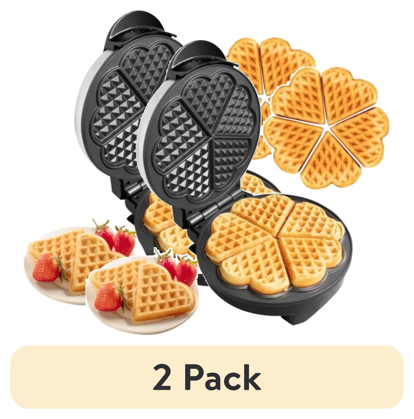(2 pack) WaffleWow! 5-Waffle Electric Heart Waffle Maker, Stainless ...