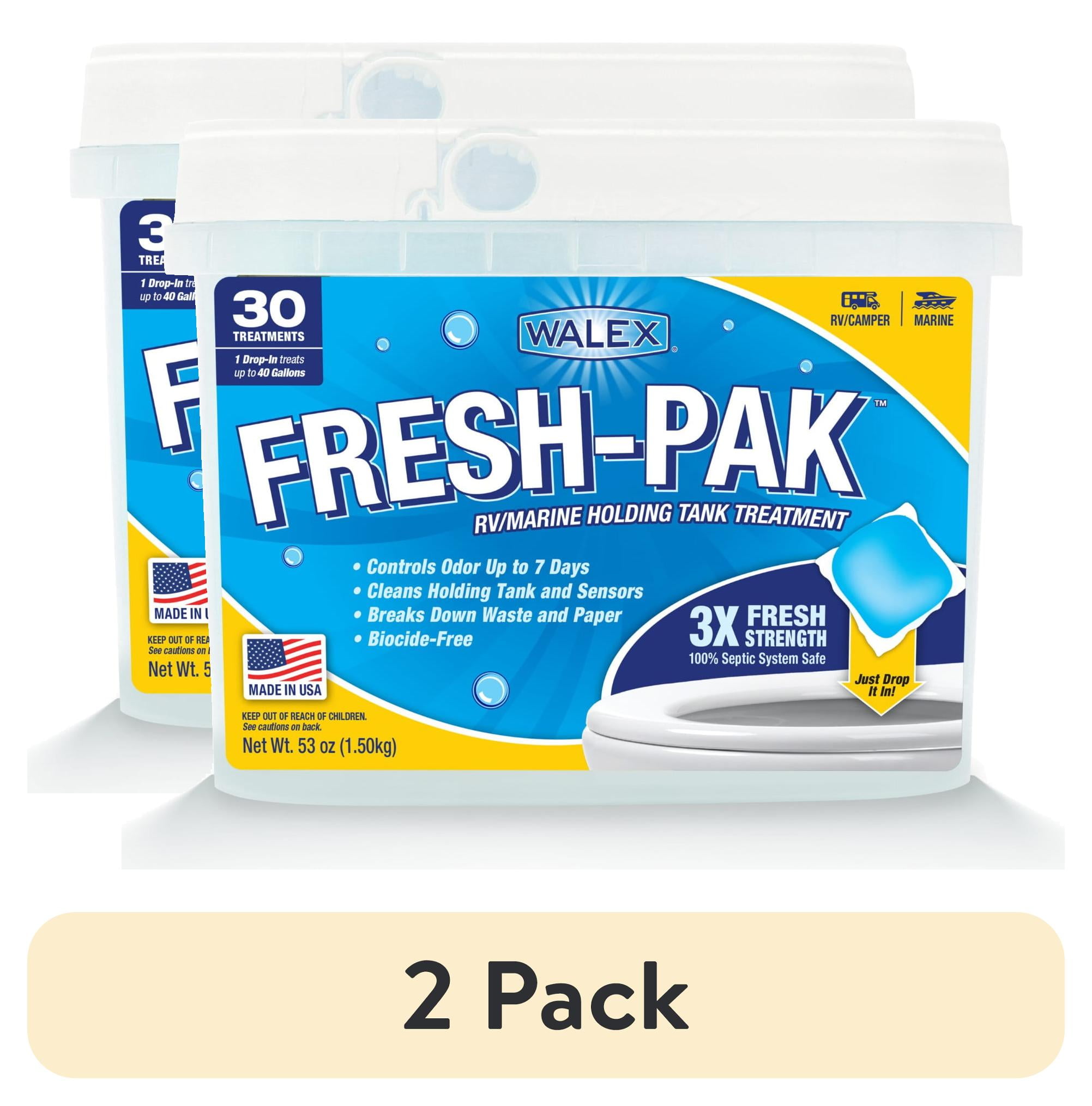 (2 pack) Walex Fresh-Pak RV & Marine Toilet Holding Tank Treatment - 30 Treatments - Fresh ...
