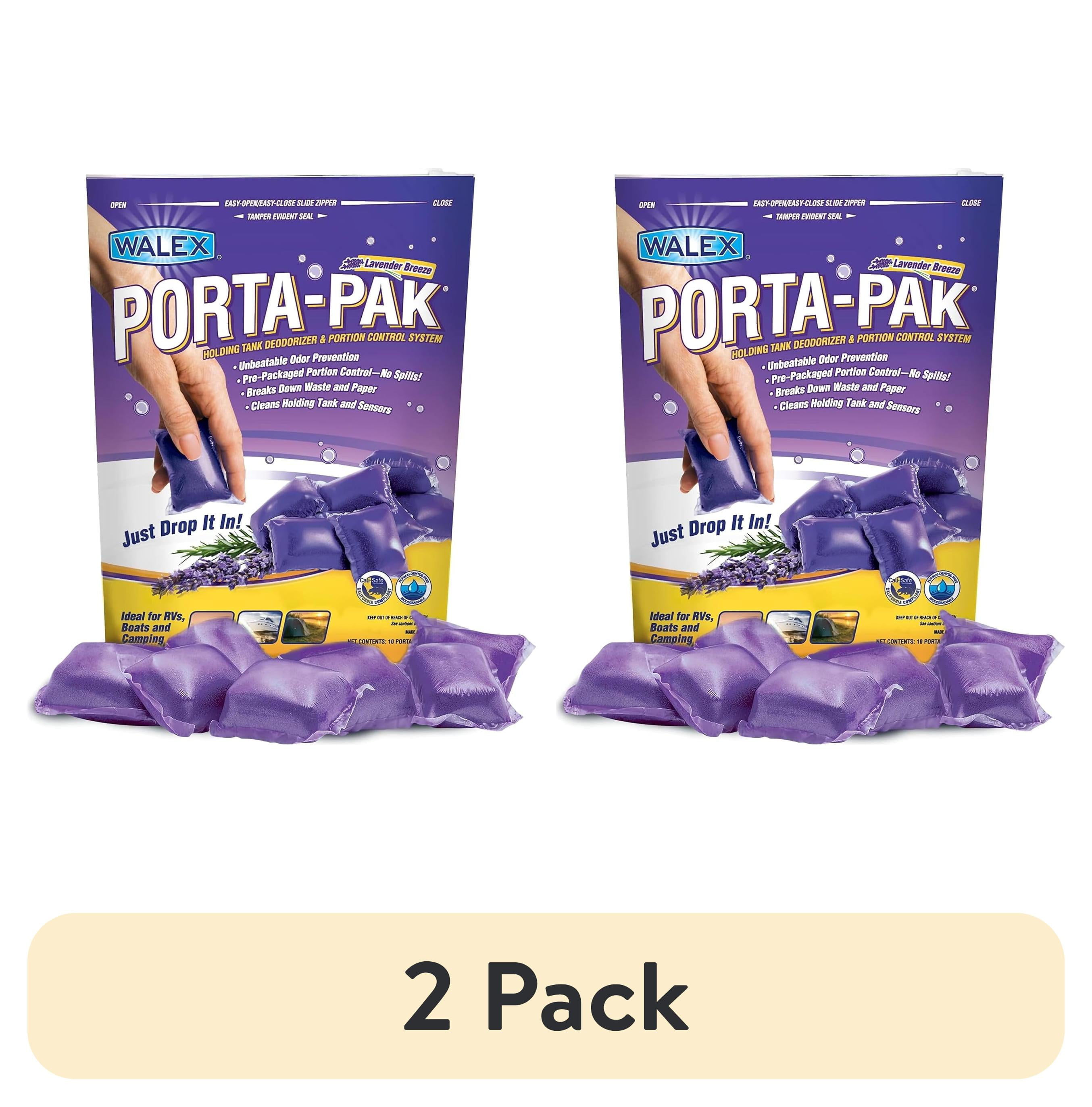 (2 pack) Walex Porta-Pak RV Toilet Treatment Drop-Ins, Treats Black Holding Tank, 10-Pack ...