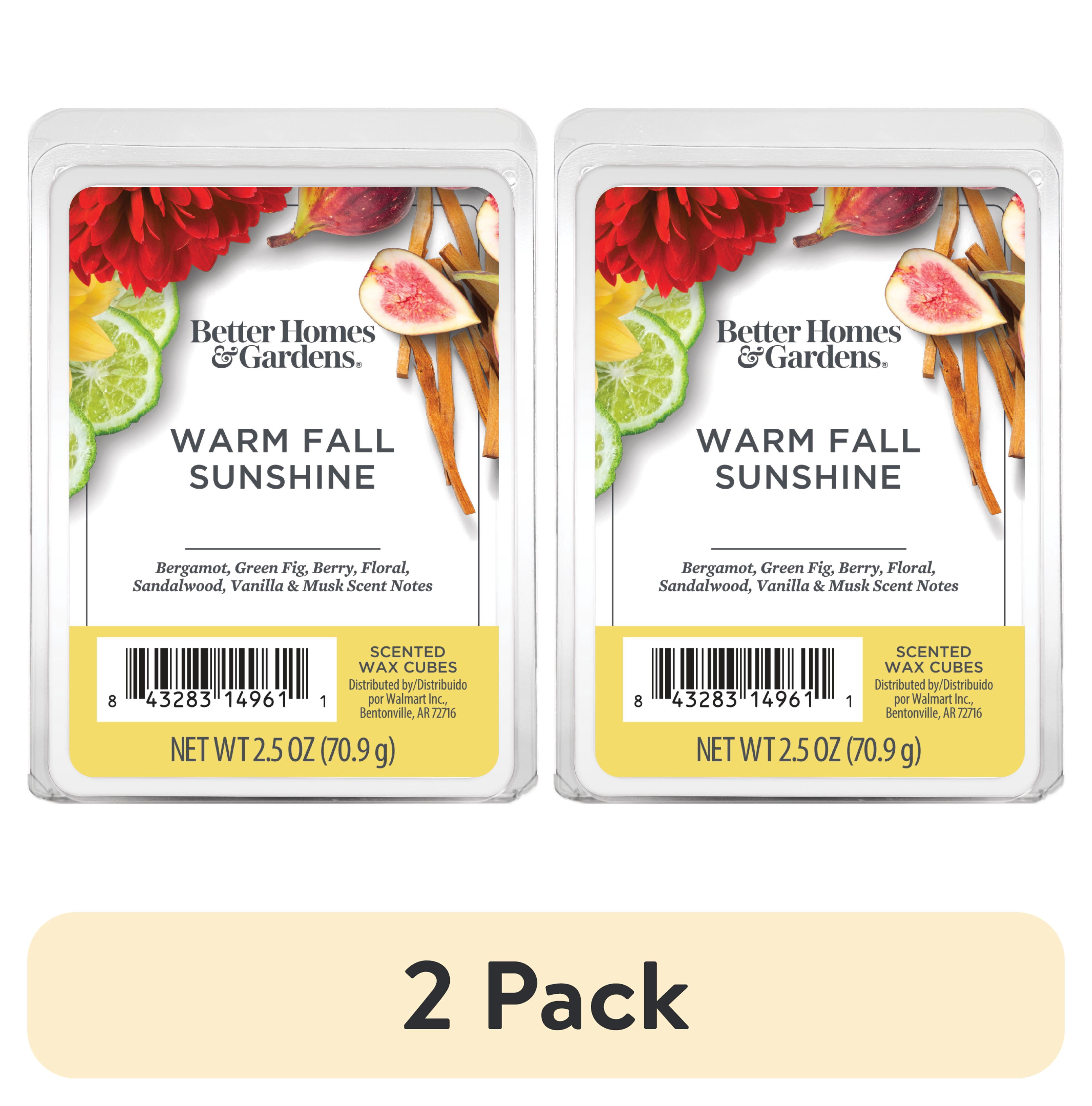 (2 pack) Warm Fall Sunshine Scented Wax Melts, Better Homes & Gardens ...