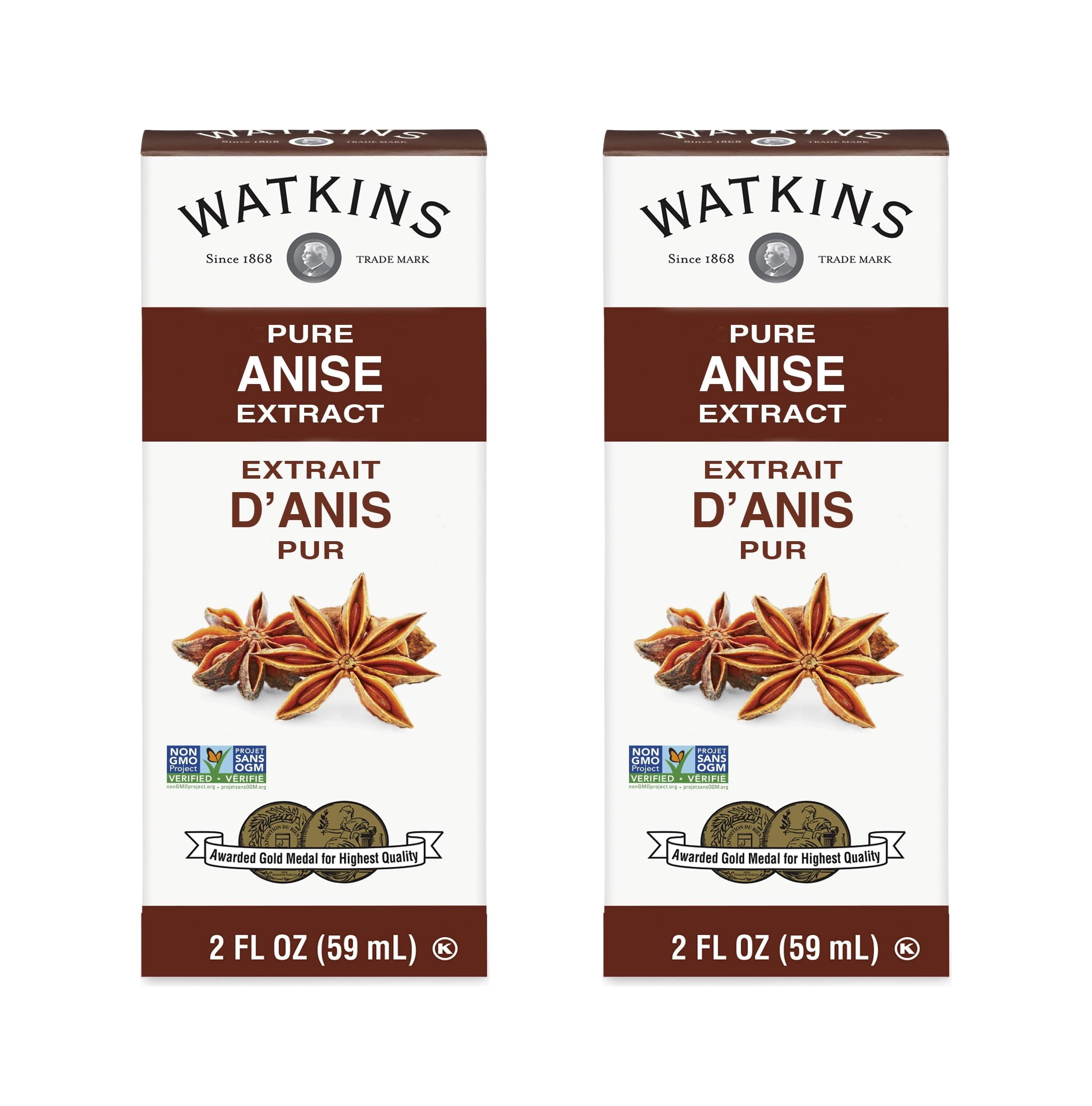 (2 pack) Watkins Pure Anise Extract, 2 fl oz (Shelf Stable Liquid ...