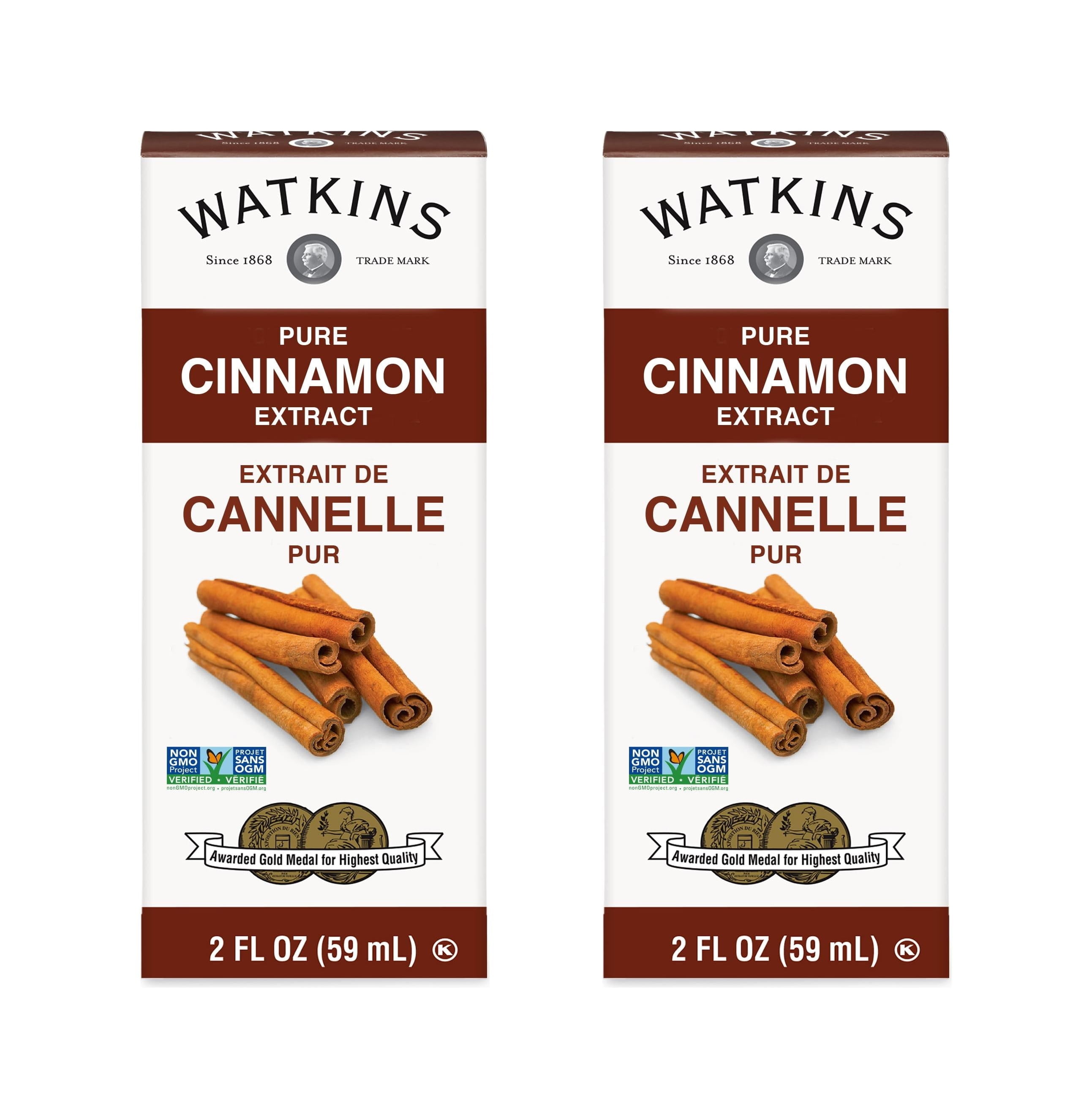 (2 pack) Watkins Pure Cinnamon Extract, 2 oz (Plastic Container ...