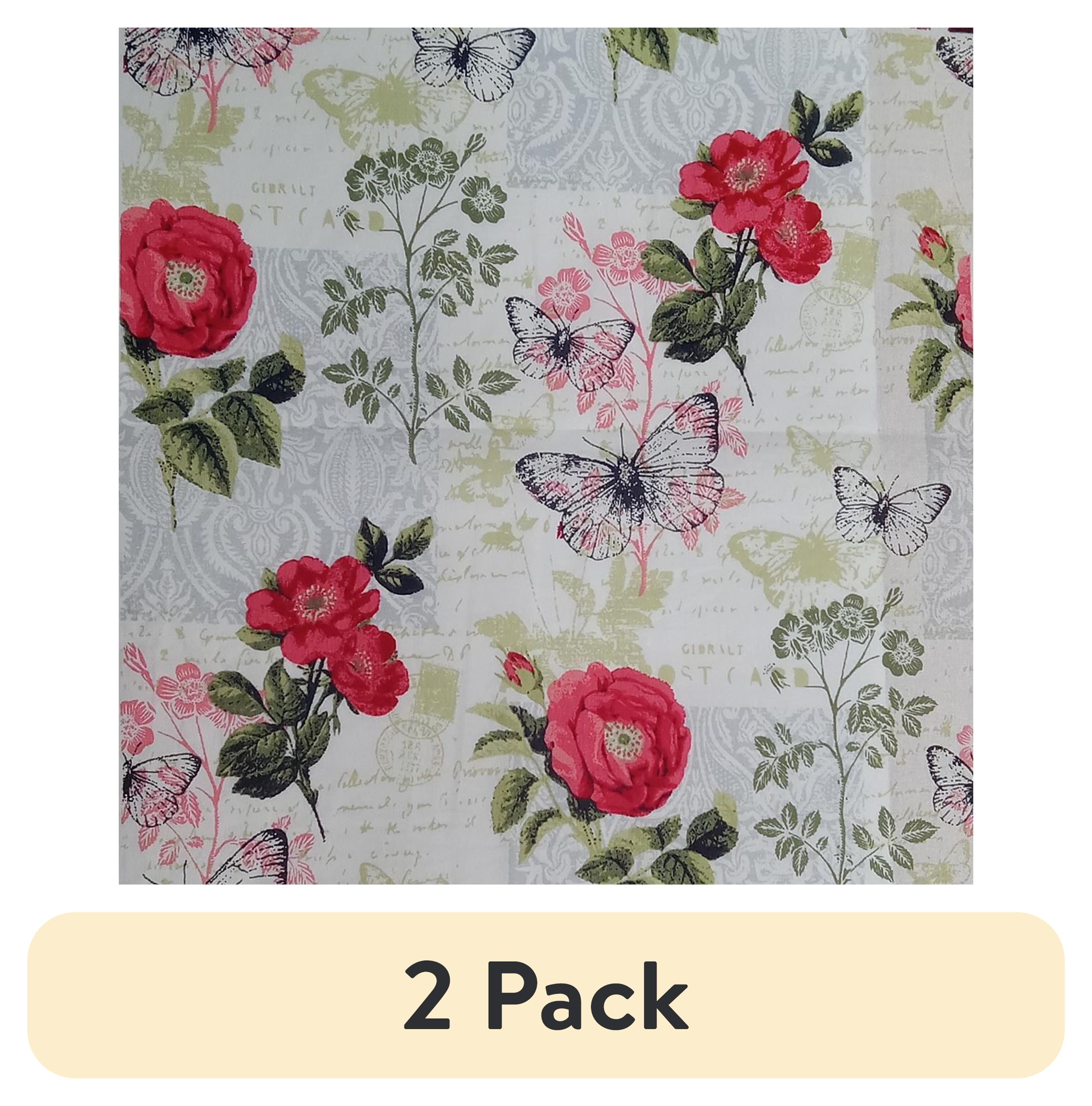 (2 pack) Waverly Inspirations 1 Yard Cut 100% Cotton Rosconv Print ...