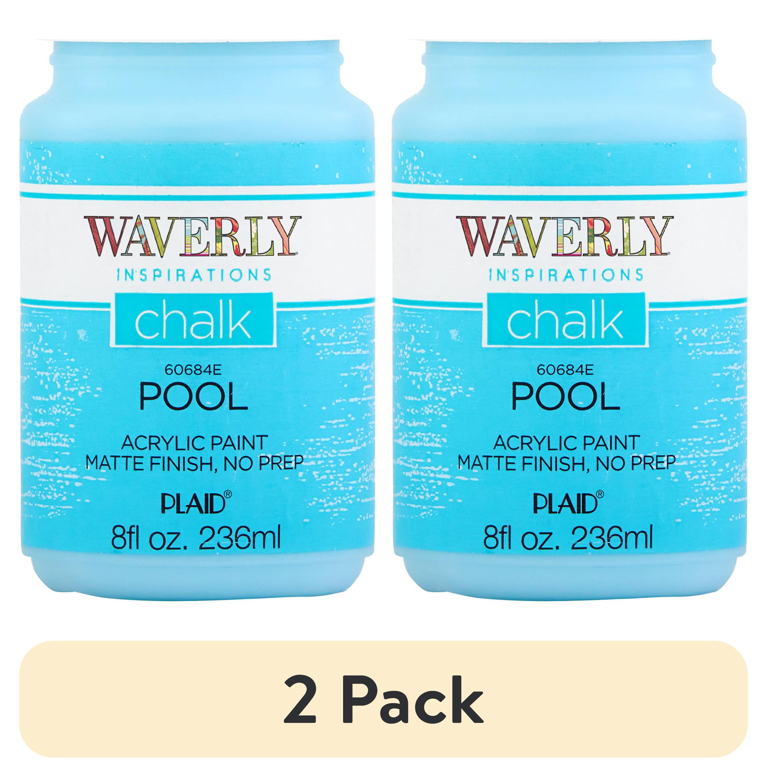 (2 pack) Waverly Inspirations Chalk Paint, Ultra Matte, Pool, 8 fl oz ...