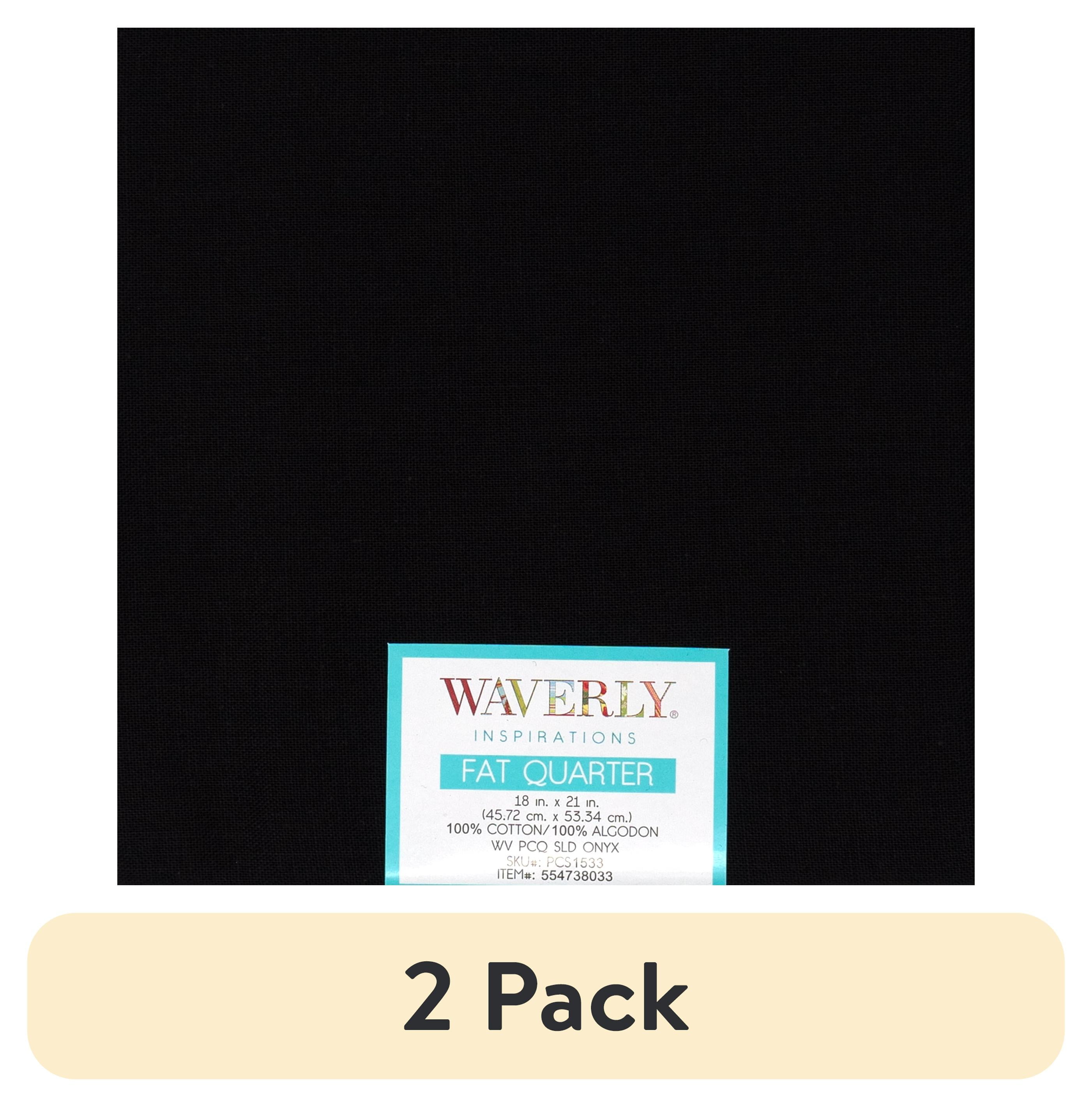(2 pack) Waverly Inspirations Cotton 18" x 21" Fat Quarter Solid Onyx Print Fabric, 1 Each ...