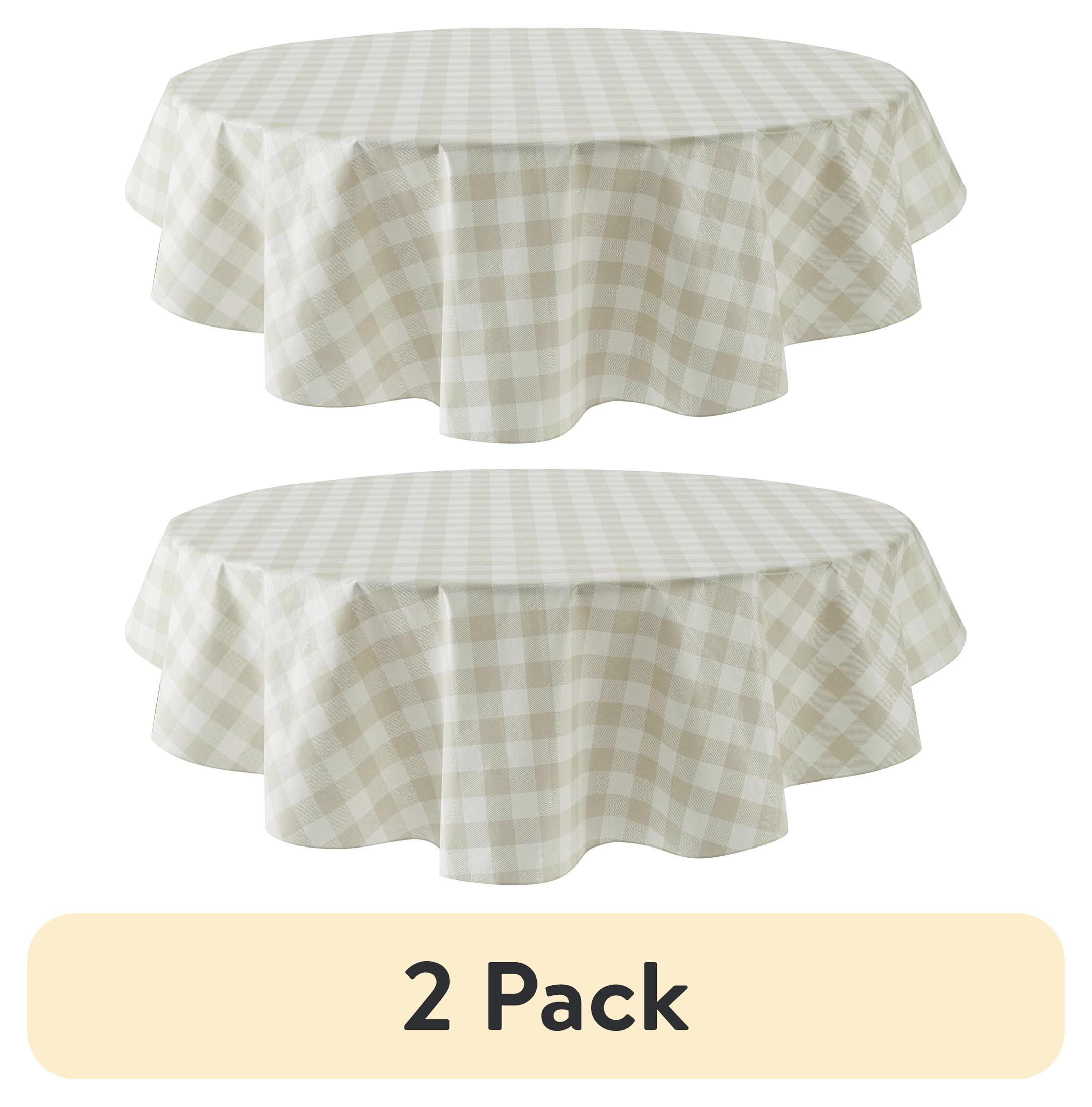 (2 pack) Way To Celebrate Harvest Autumn Plaid Peva Tablecloth, Fall ...