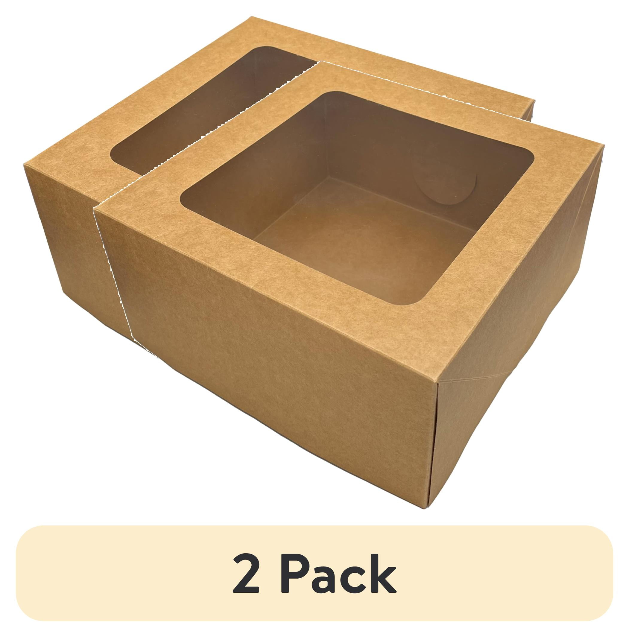 (2 pack) 8" x 8" x 4" Kraft Cake Box with Window, by Way To Celebrate ...