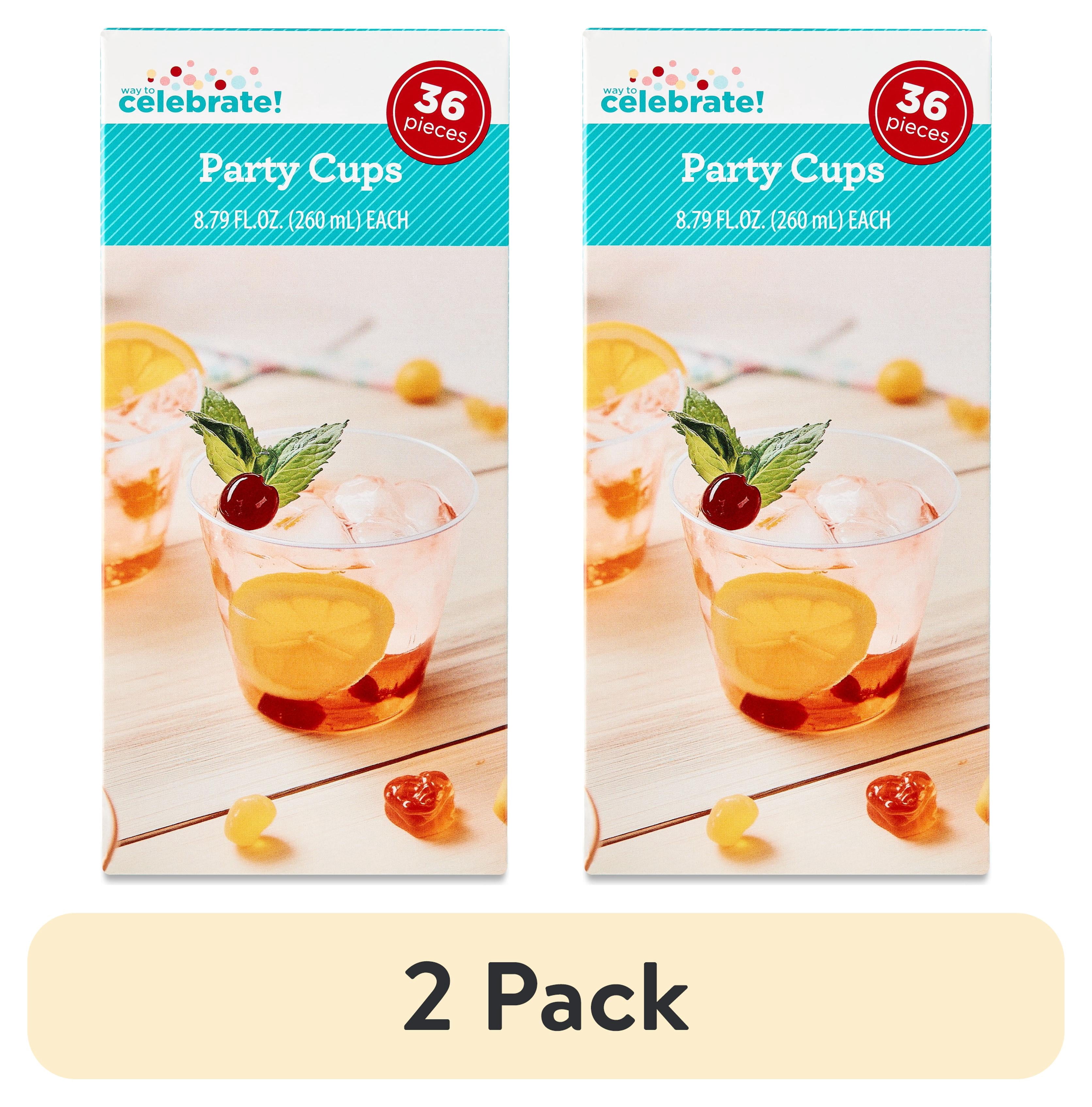 (2 pack) 36 Count, 8.79 FL OZ Clear Plastic Party Cups, by Way To ...