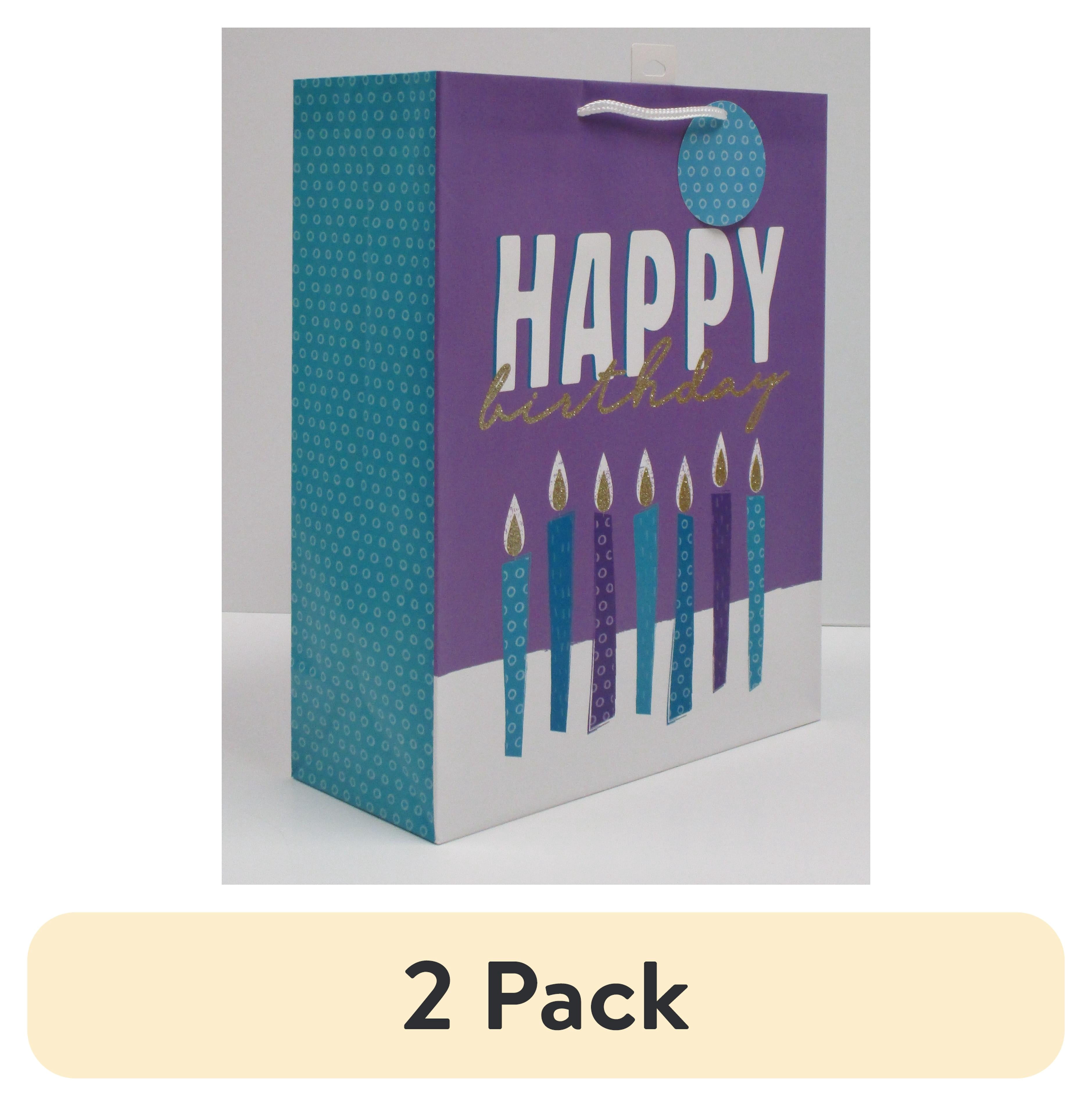 (2 pack) Multicolor Happy Birthday Birthday Paper Gift Bag, 12" x 15 ...
