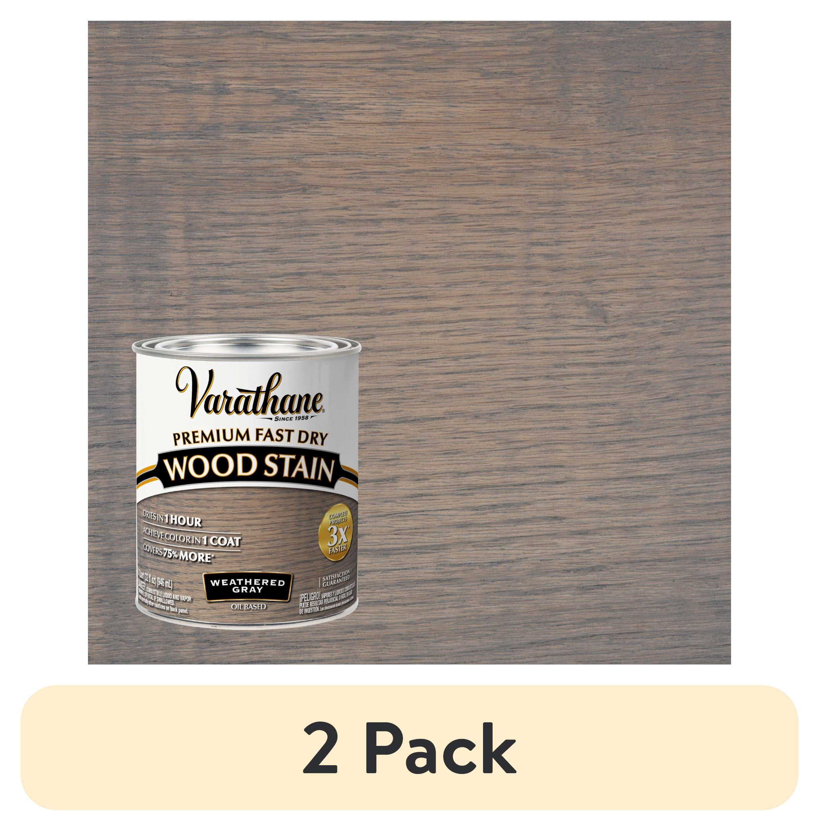 (2 pack) Weathered Gray, Varathane Premium Fast Dry Wood Stain-269394 ...