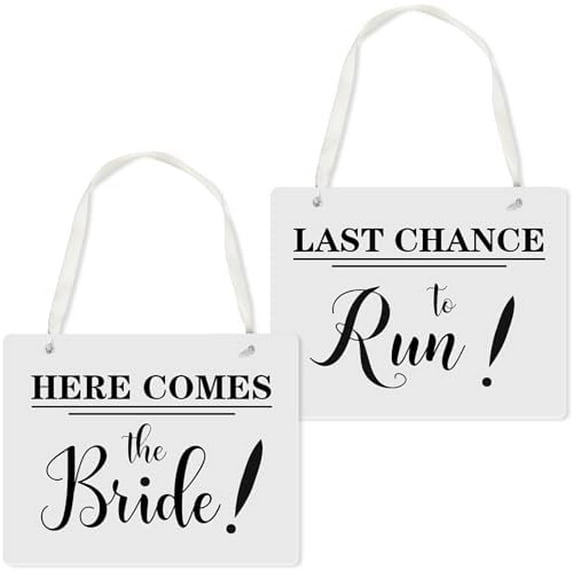 2-pack Wedding Signs: 11x8.5" (ring bearer/bride; rustic banner), 201 ...