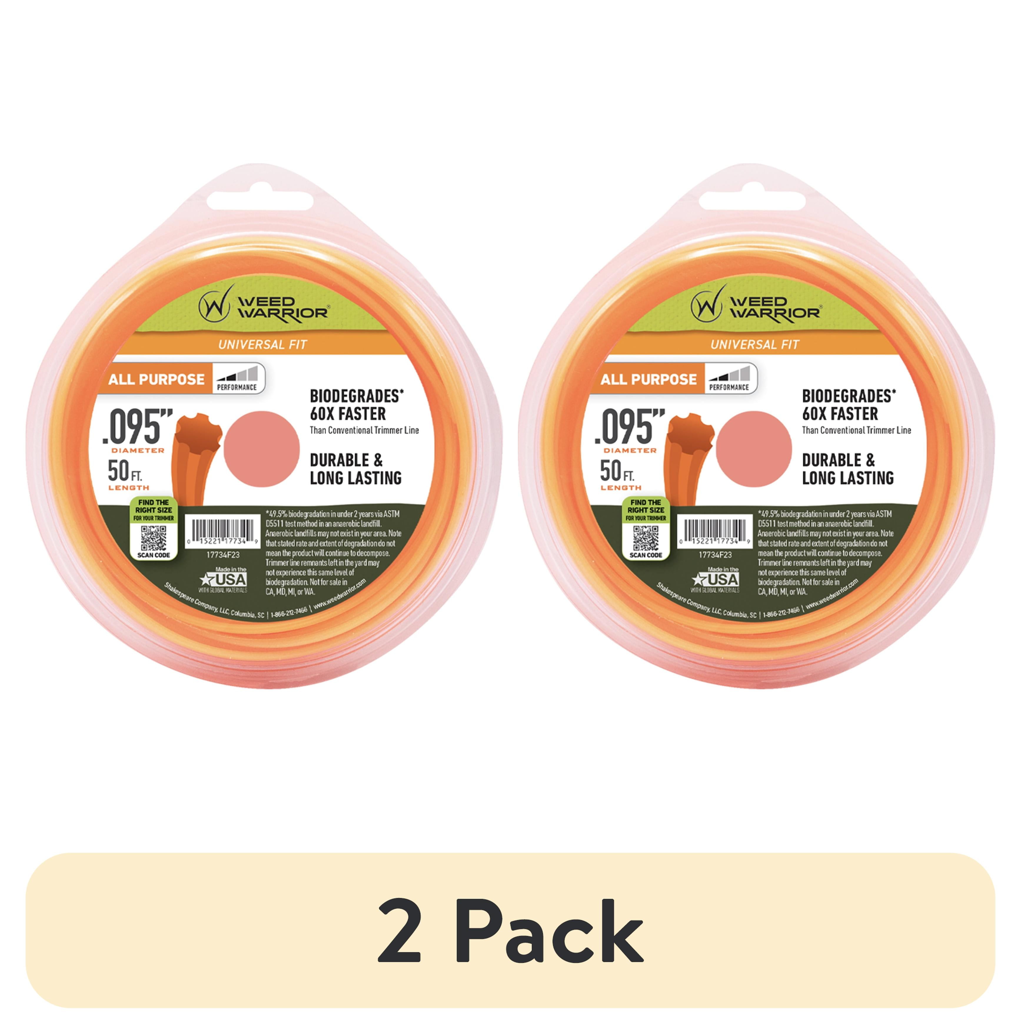 (2 pack) Weed Warrior .095 in. x 50 ft. All Purpose Biodegradable ...