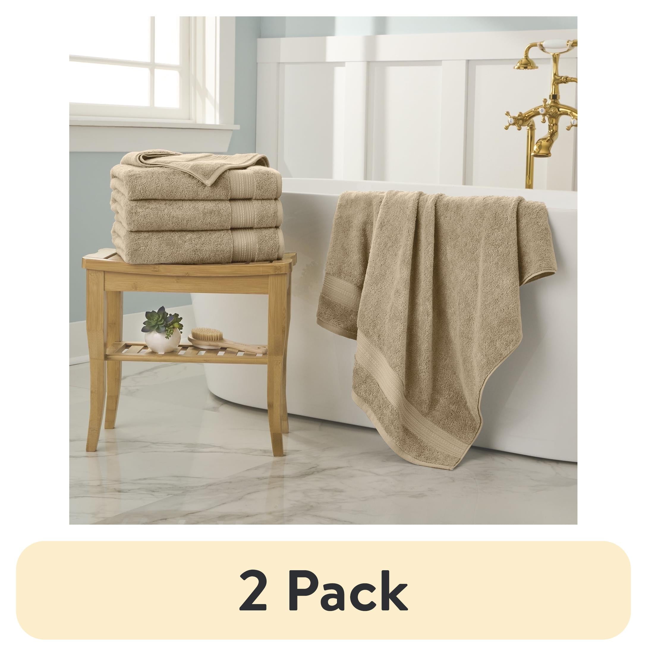 (2 pack) WelHome 100% Cotton 4 Piece Ultra SOFT TWIST Solid Bath Towels ...