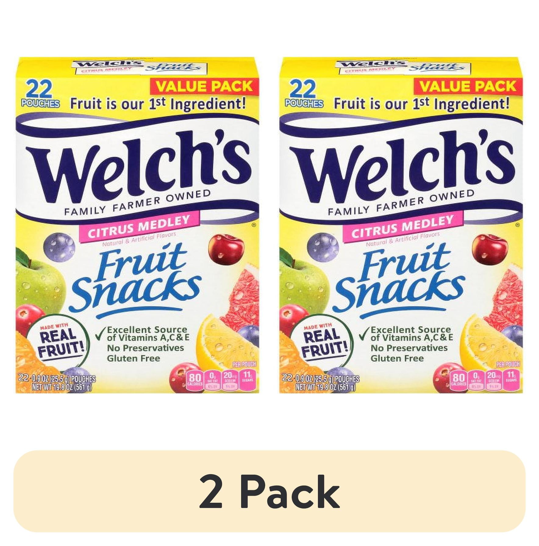 (2 pack) Welch's Citrus Medley Fruit Snacks, Value Pack, 0.9 oz, 22 ...