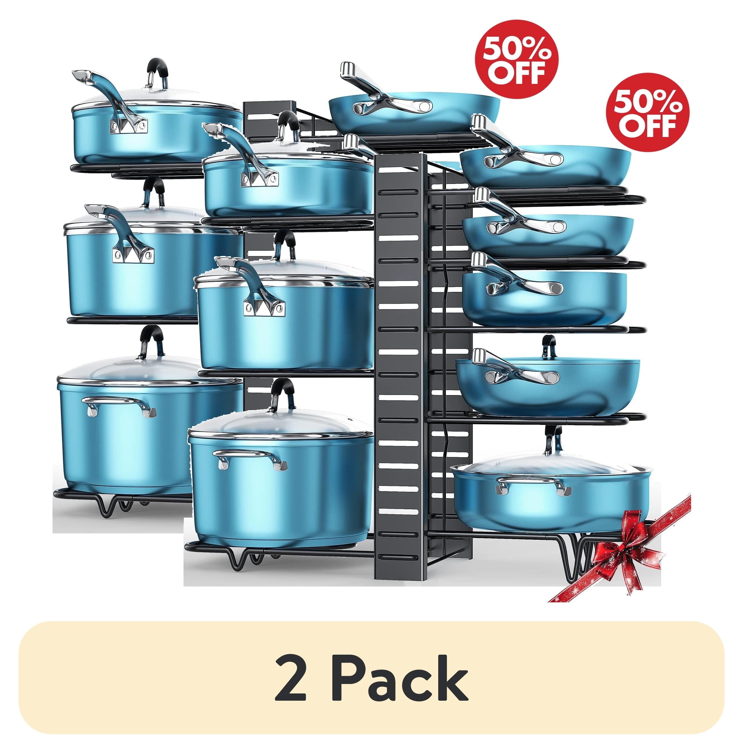 (2 pack) Werseon Pot Organizer Rack 8 Tiers Pots and Pans Organizer ...