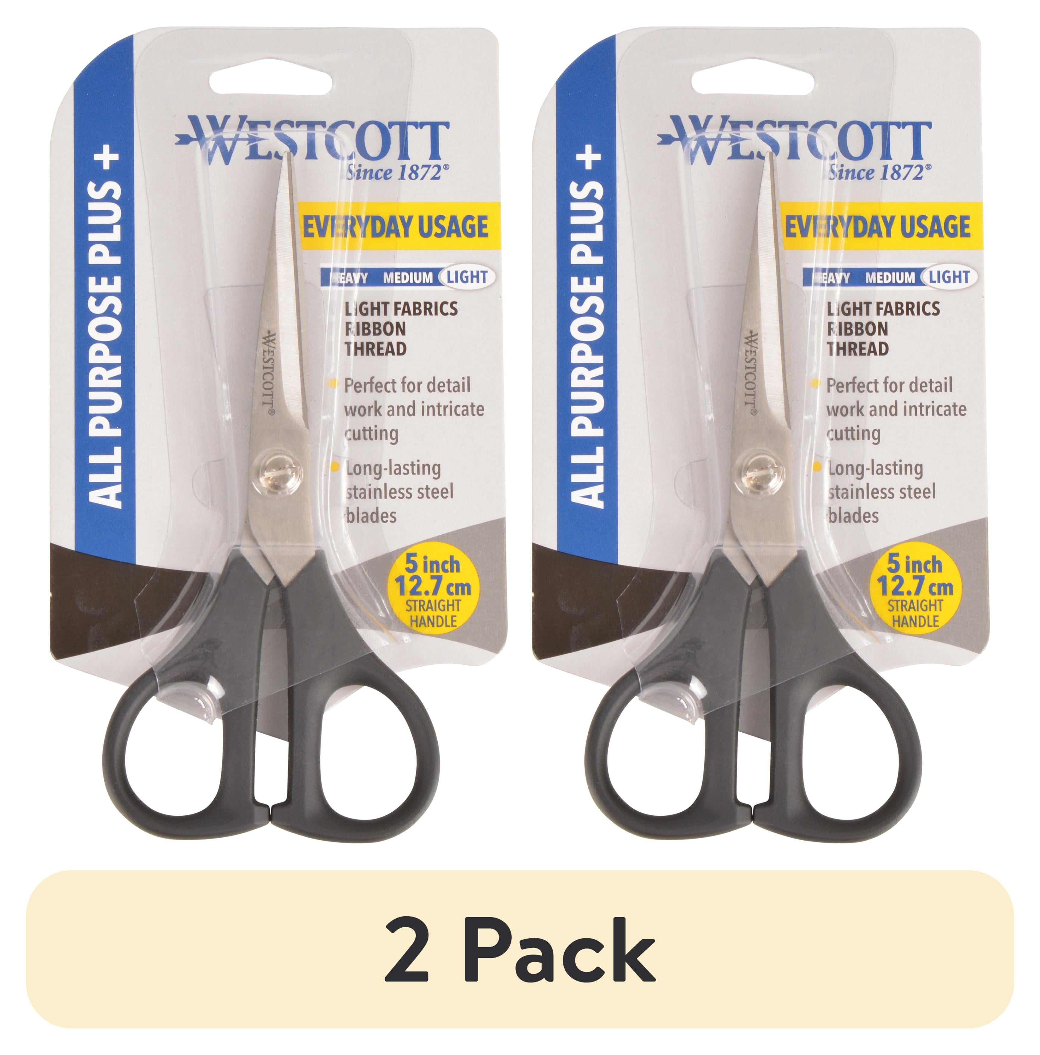 (2 pack) Westcott 5" Multipurpose Scissors, All Purpose Plus, Stainless ...