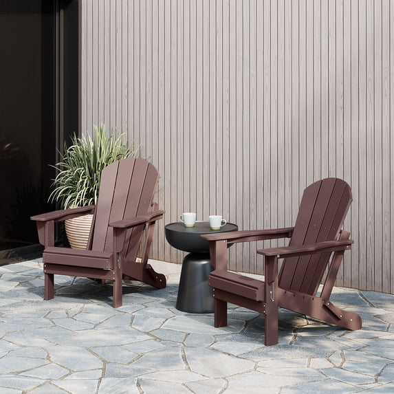 (2 pack) WestinTrends Malibu Outdoor Folding HDPE Adirondack Deck Chair ...
