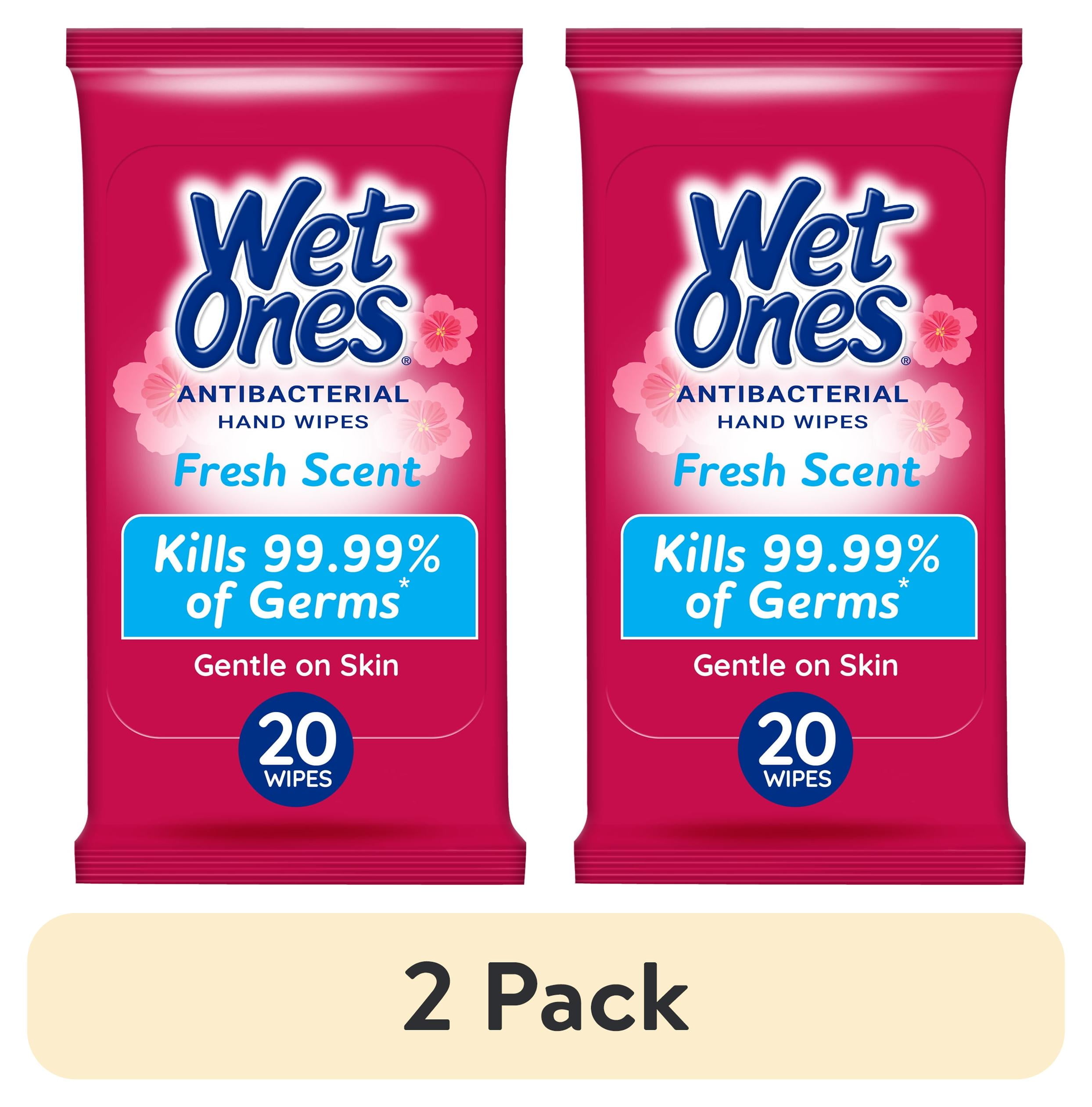 (2 pack) Wet Ones Antibacterial Hand Wipes Travel Pack, Fresh Scent, 20 ...