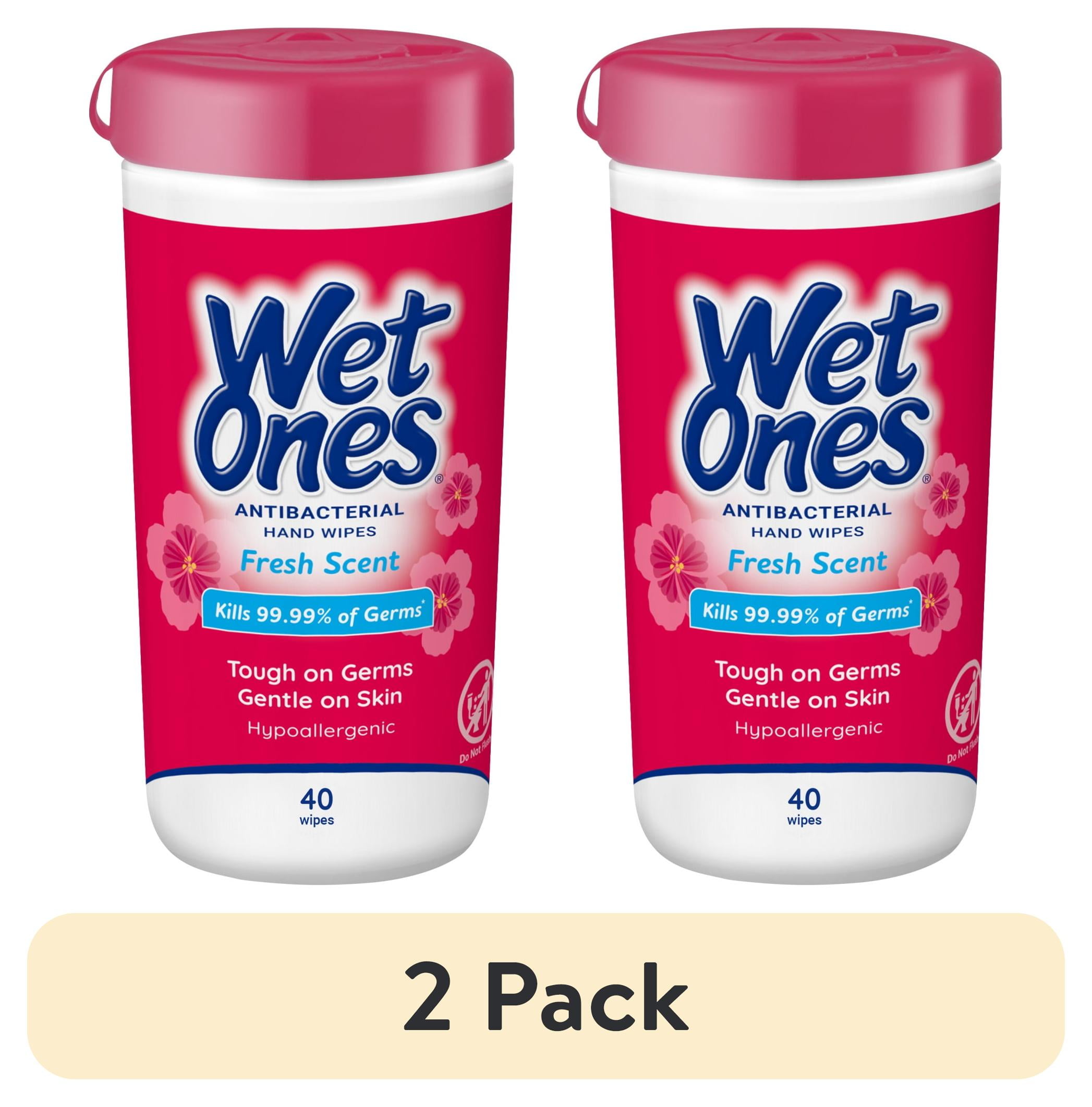 (2 pack) Wet Ones Antibacterial Hand Wipes, Fresh Scent, 40 Ct Canister ...
