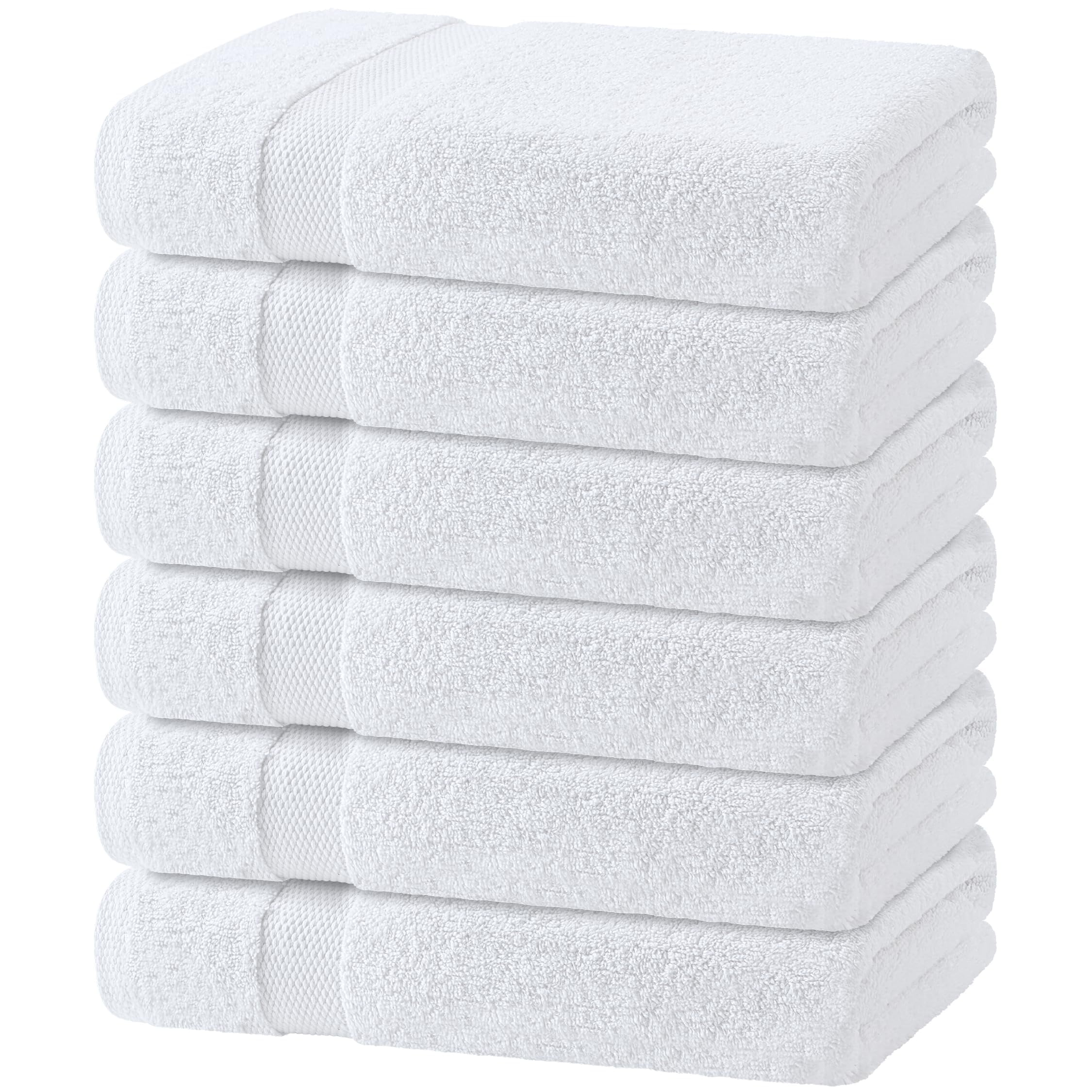 (2 pack) White Classic Wealuxe Small Bath Towels 22x44 In, 100% Cotton ...
