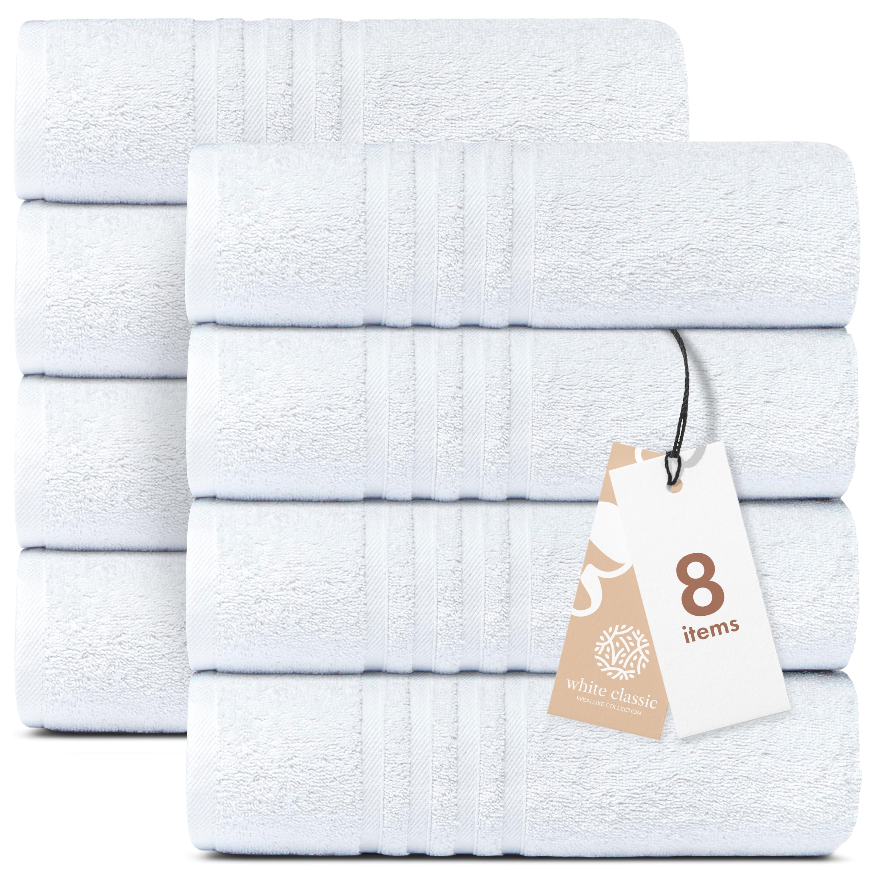 (2 pack) White Classic White Bath Towels 27x54 Inch, Cotton Towel Set ...