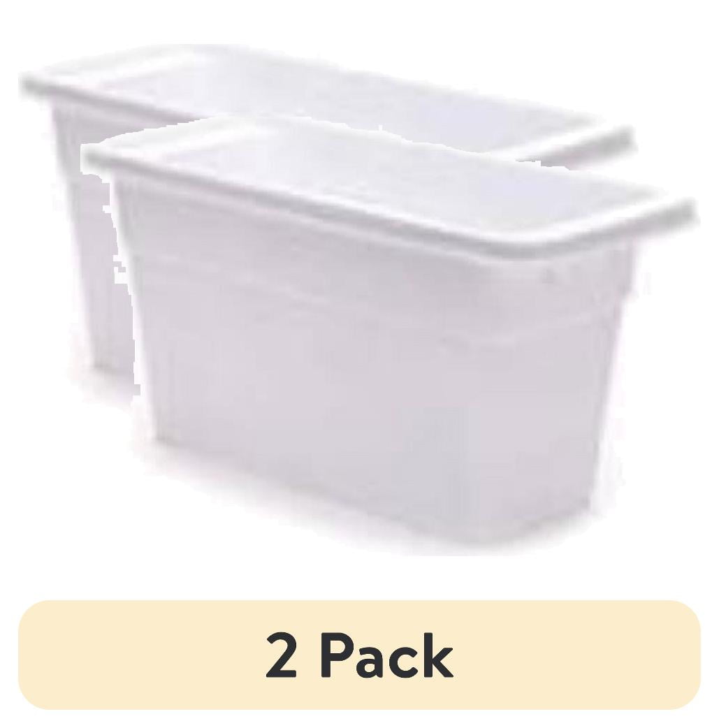 (2 pack) White Ice Cube Bin Holds 4 Full Trays Of Loose Cubes Only One ...