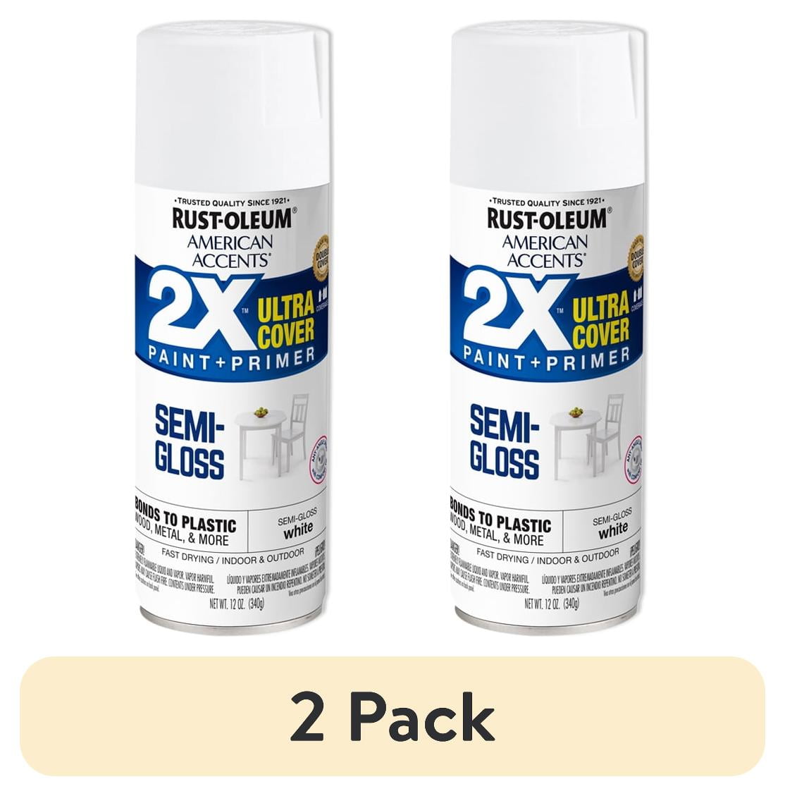 (2 pack) White, Rust-Oleum American Accents 2X Ultra Cover Semi-Gloss ...