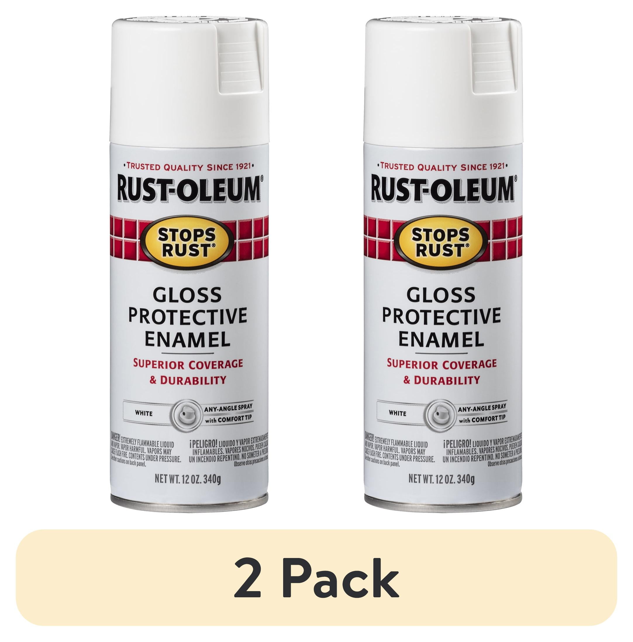 (2 pack) White, Rust-Oleum Stops Rust Protective Enamel Gloss Spray ...