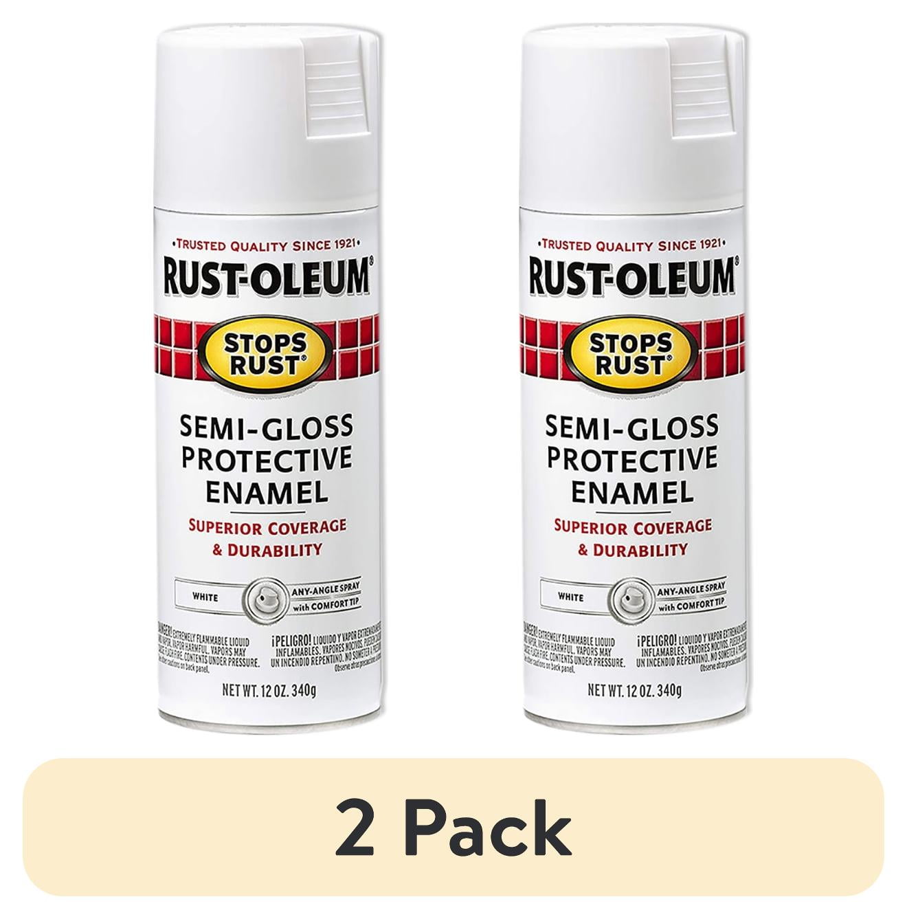 (2 pack) White, Rust-Oleum Stops Rust Semi-Gloss Protective Enamel ...