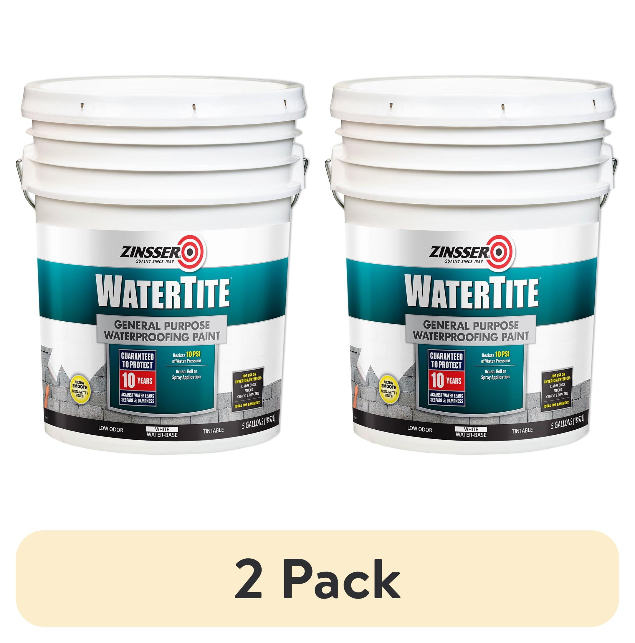 (2 pack) White, Zinsser WaterTite Matte General Purpose Waterproofing ...