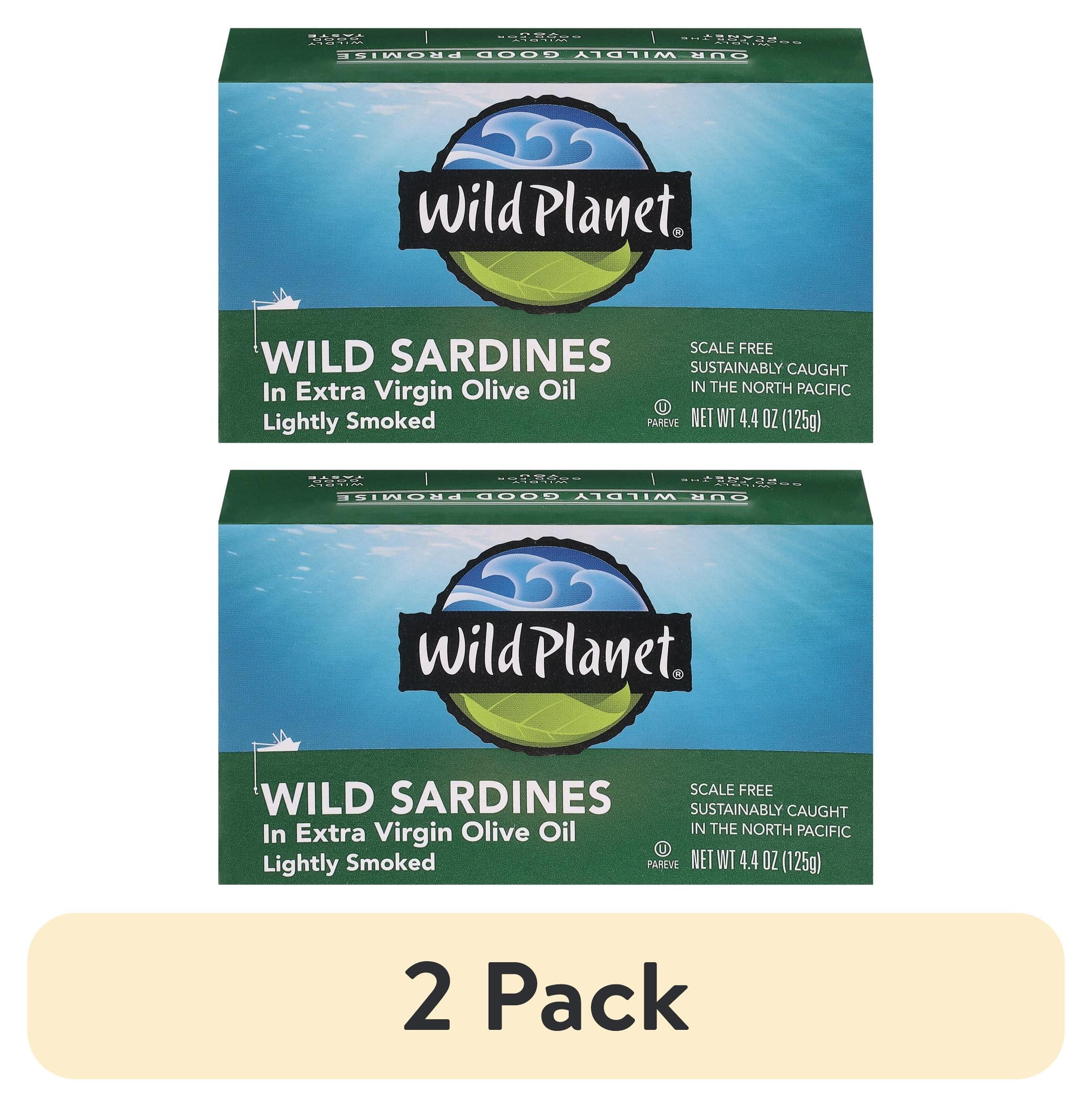 (2 pack) Wild Planet Wild Sardines in Extra Virgin Olive Oil, Lightly ...