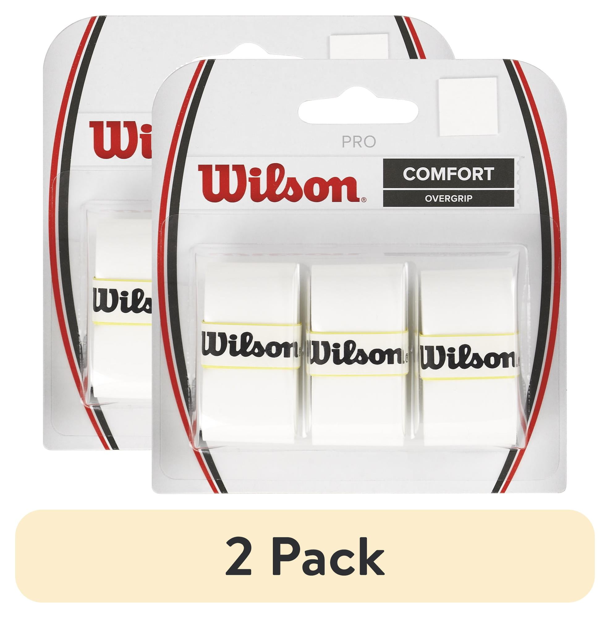 (2 pack) Wilson Pro Comfort Overgrip for Tennis Rackets, White - 3 ...