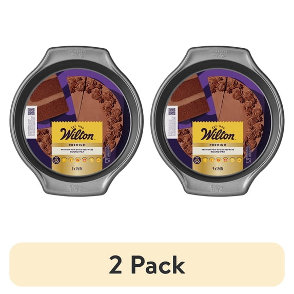 (2 pack) Wilton Premium Non-Stick 9-Inch Round Cake Pan 9x2 Baking Pan ...