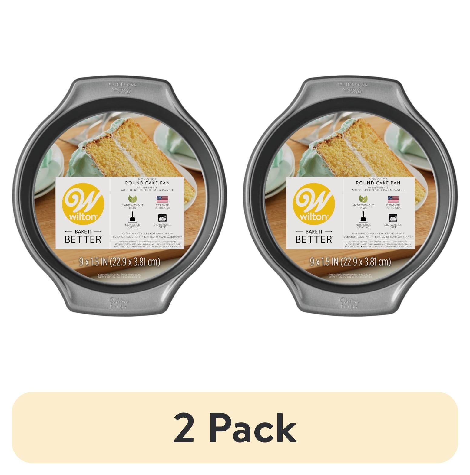 (2 pack) Wilton Bake it Better Steel Non-Stick Round Cake Pan, 9-inch - Walmart.com