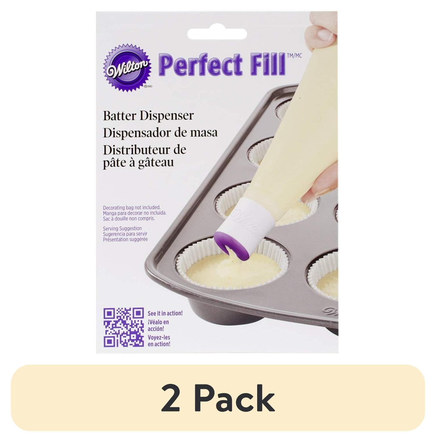 (2 pack) Wilton Perfect Fill Batter Dispenser Plastic 1.5 Inch ...