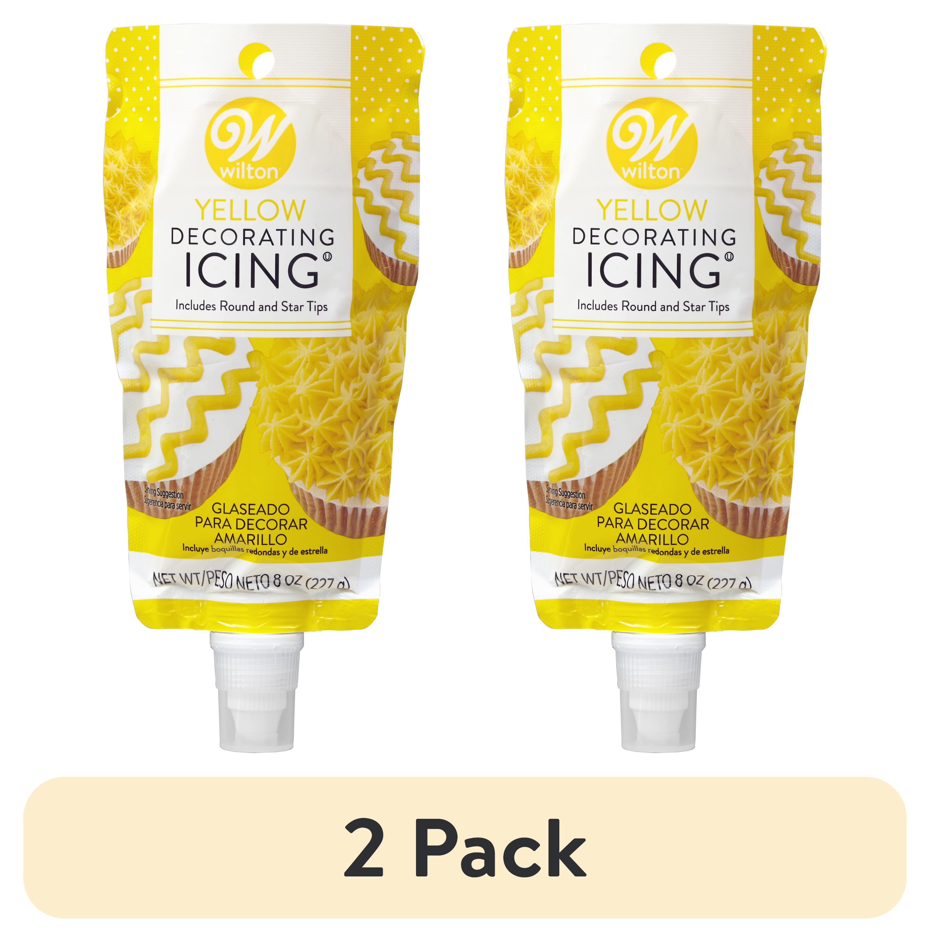 (2 pack) Wilton Ready-to-Use Yellow Vanilla-Flavored Icing Pouch with ...