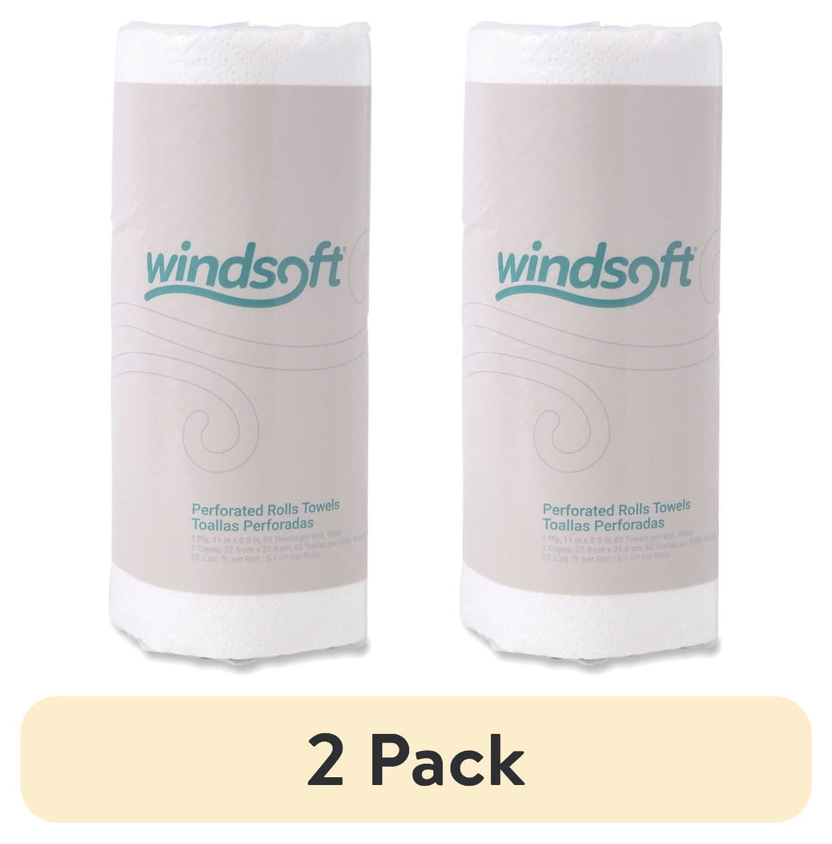 (2 pack) WINDSOFT Perforated Paper Towel Rolls 11" x 8 4/5" White 85 ...