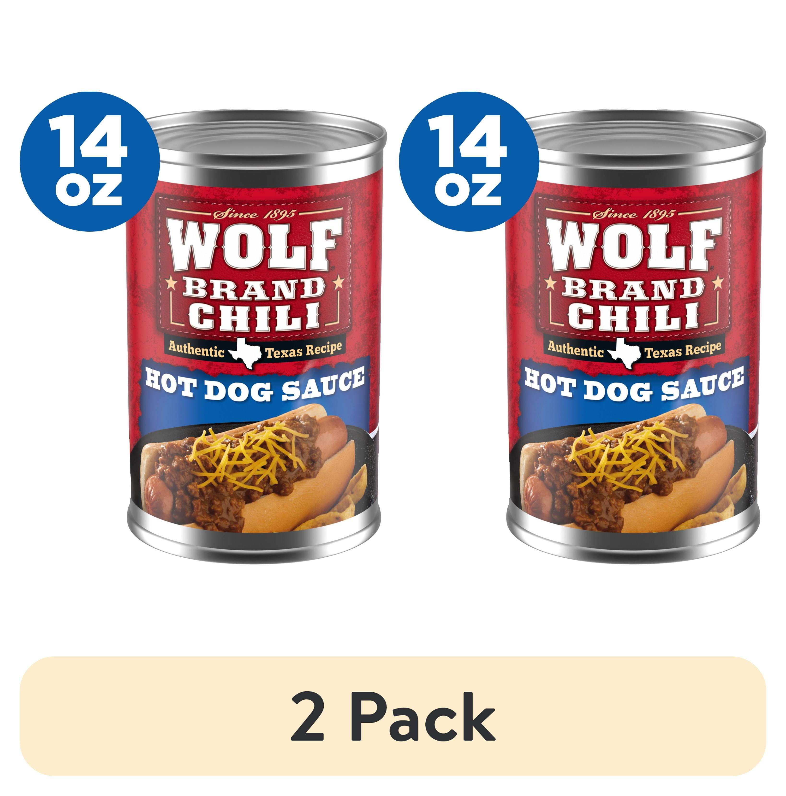 (2 pack) Wolf Brand Chili Hot Dog Sauce, Canned Chili, 14 oz - Walmart.com